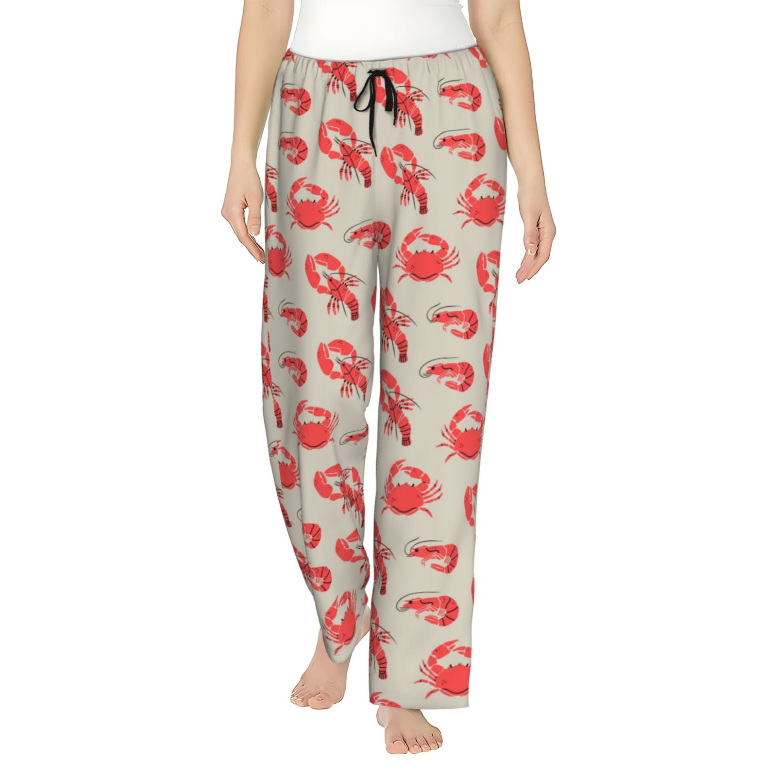 Cauagu Crab Lobster 1 Pajama Pants for Women Loose Fit Wide Leg Trouser ...