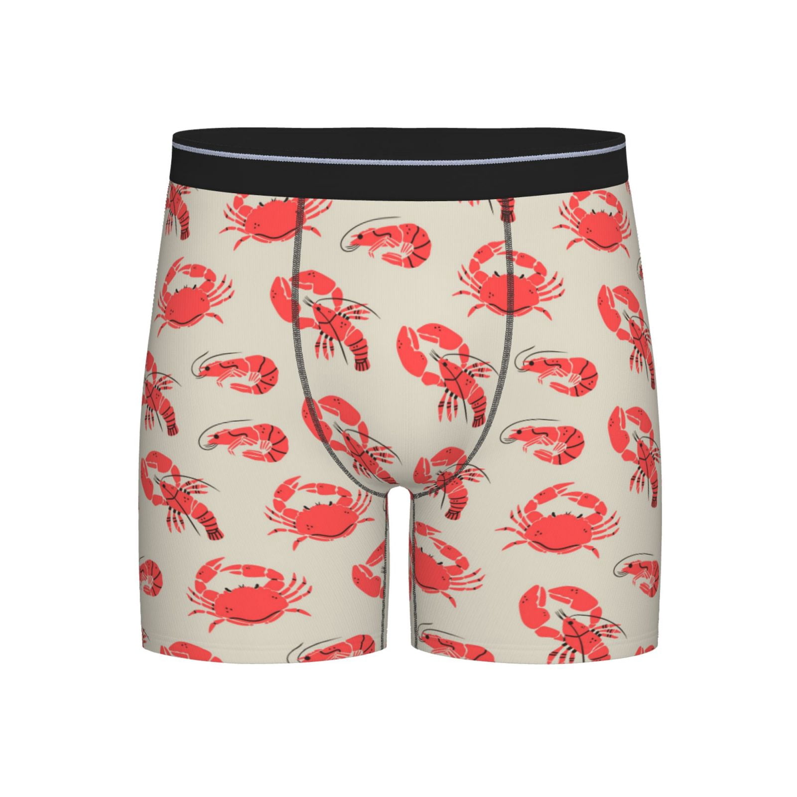 Cauagu Crab Lobster 1 Print Men's Boxer Briefs, Funny & Cute Underwear ...