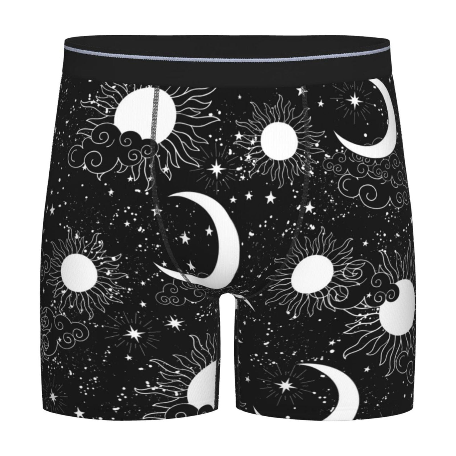 Cauagu Crescent and Stars Print Men's Boxer Briefs, Funny & Cute ...