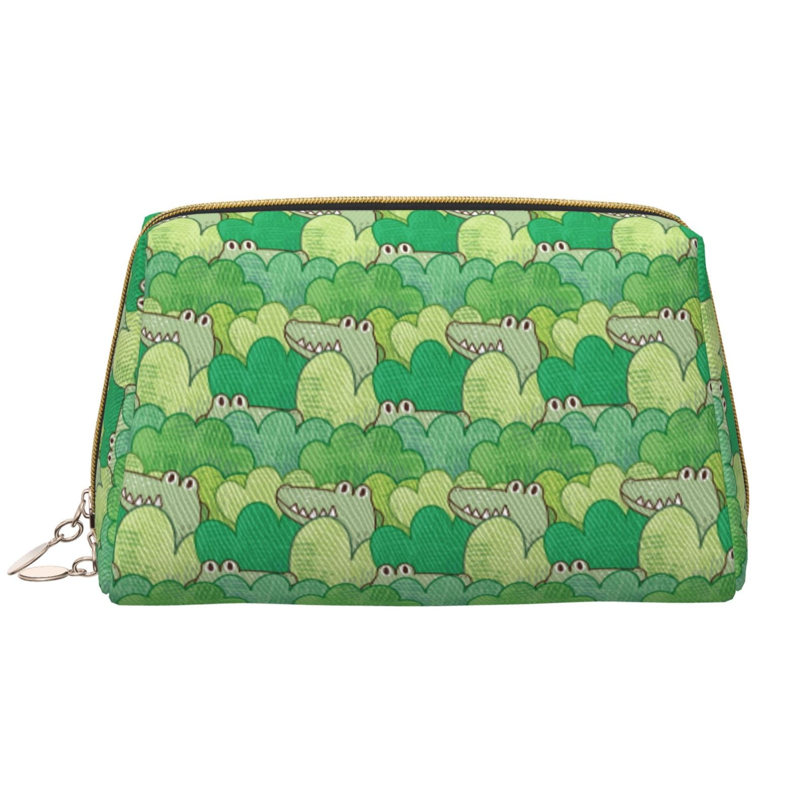 Cauagu Crocodile And Bush Print Large Cosmetic Bag,Portable Cosmetics ...