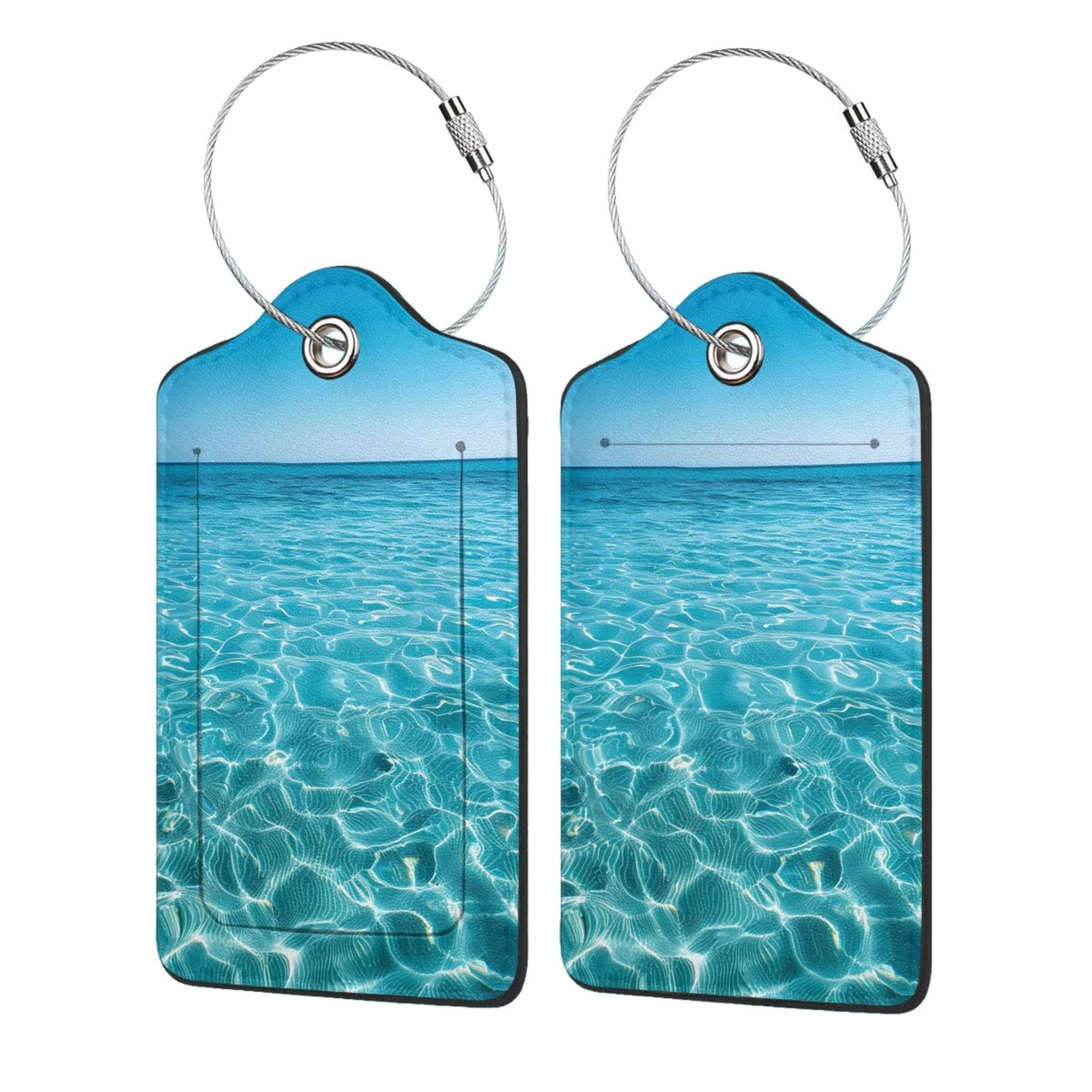 Cauagu Crystal Clear Ocean Waves Pattern Luggage Tags,Leather Luggage ...