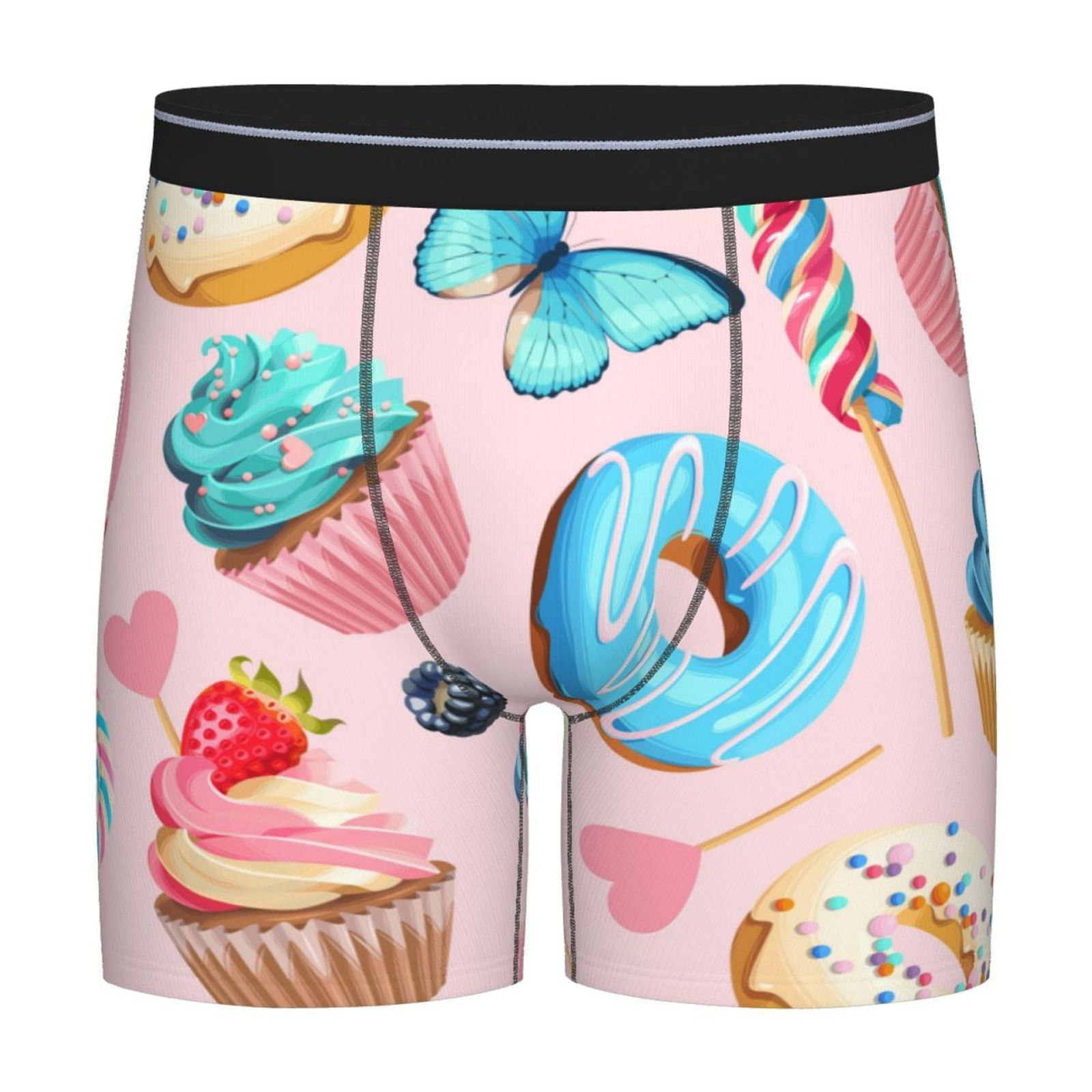 Cauagu Cupcakes and Donuts Print Men's Boxer Briefs, Funny & Cute ...