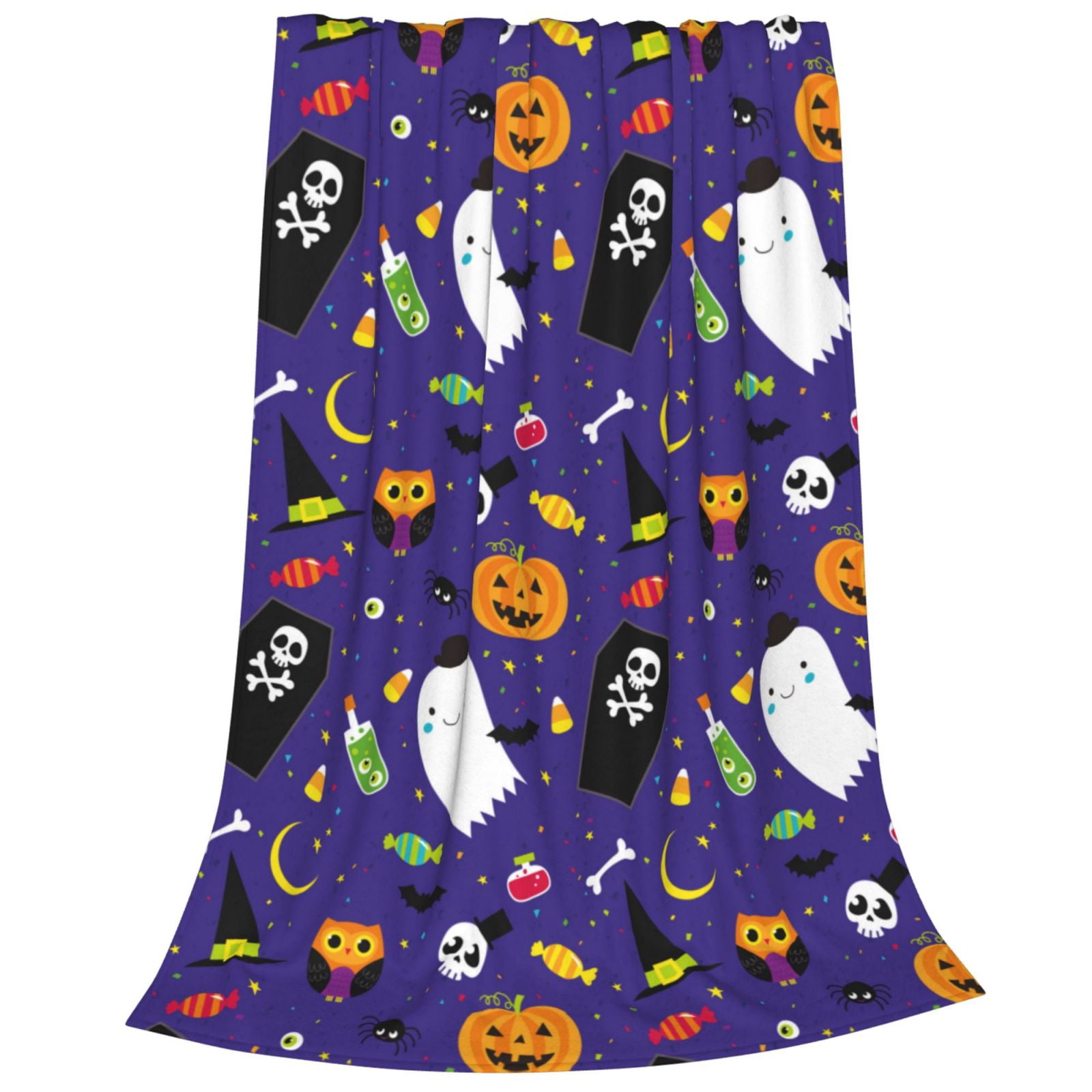 Cauagu Cute And Creepy Pattern Flannel Bed Blankets,Fleece Blanket ...