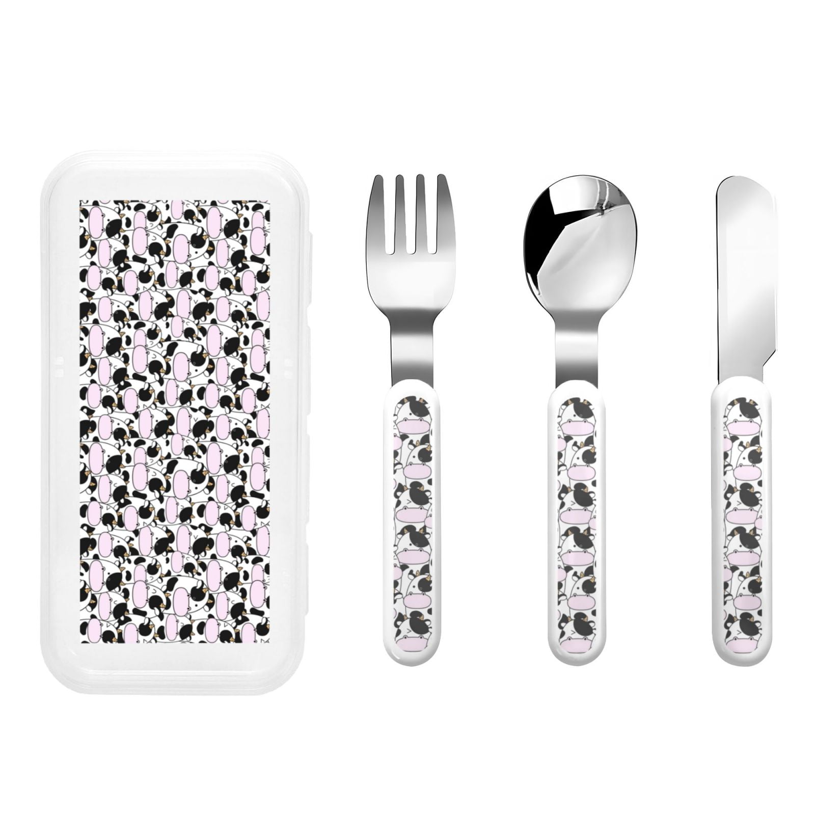 Cauagu Cute Animal with Cow Print 3-Pieces Toddler Cutlery Set , Kids ...