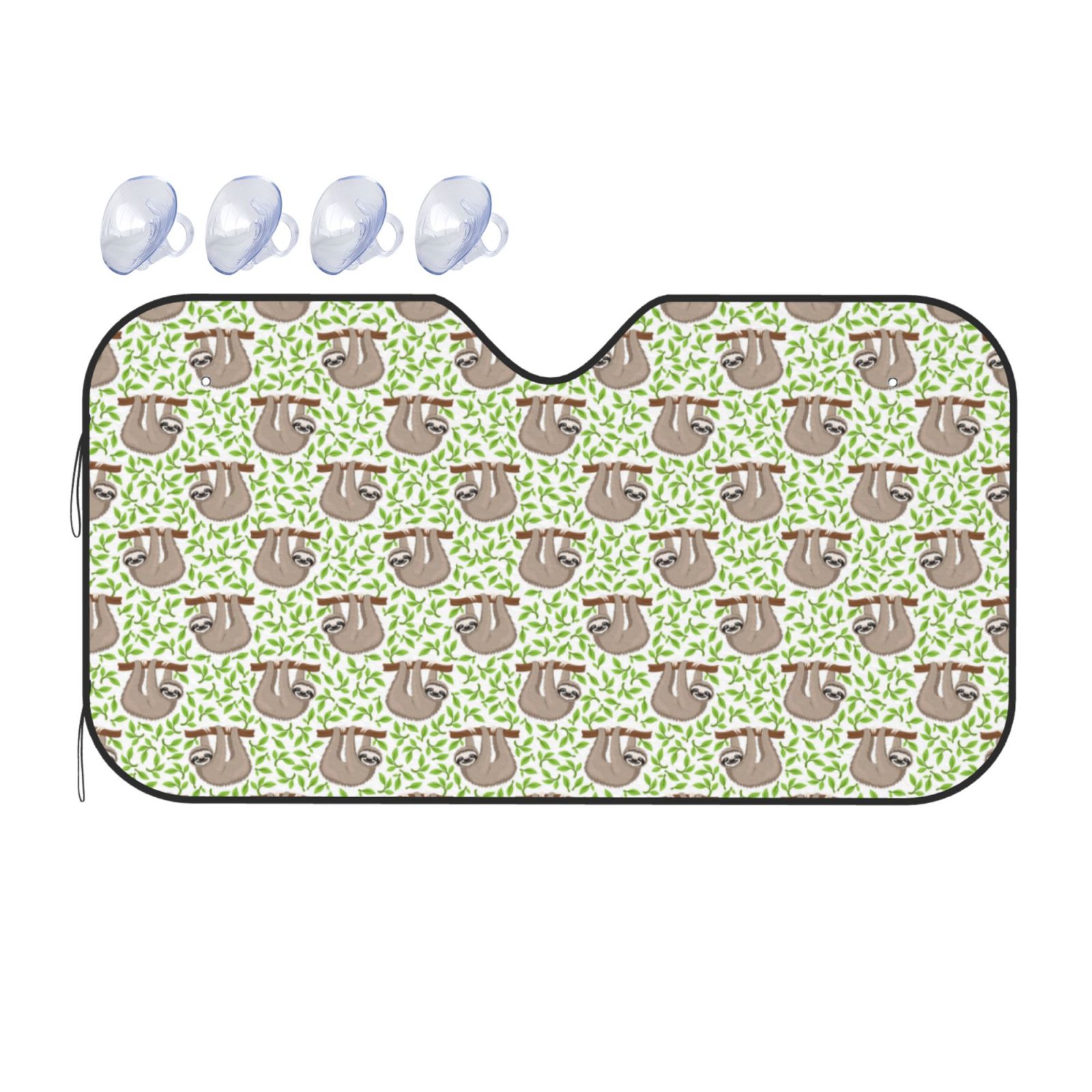 Cauagu Cute Animal Sloth On A Branch Print Car Windshield Sunshade,1 ...