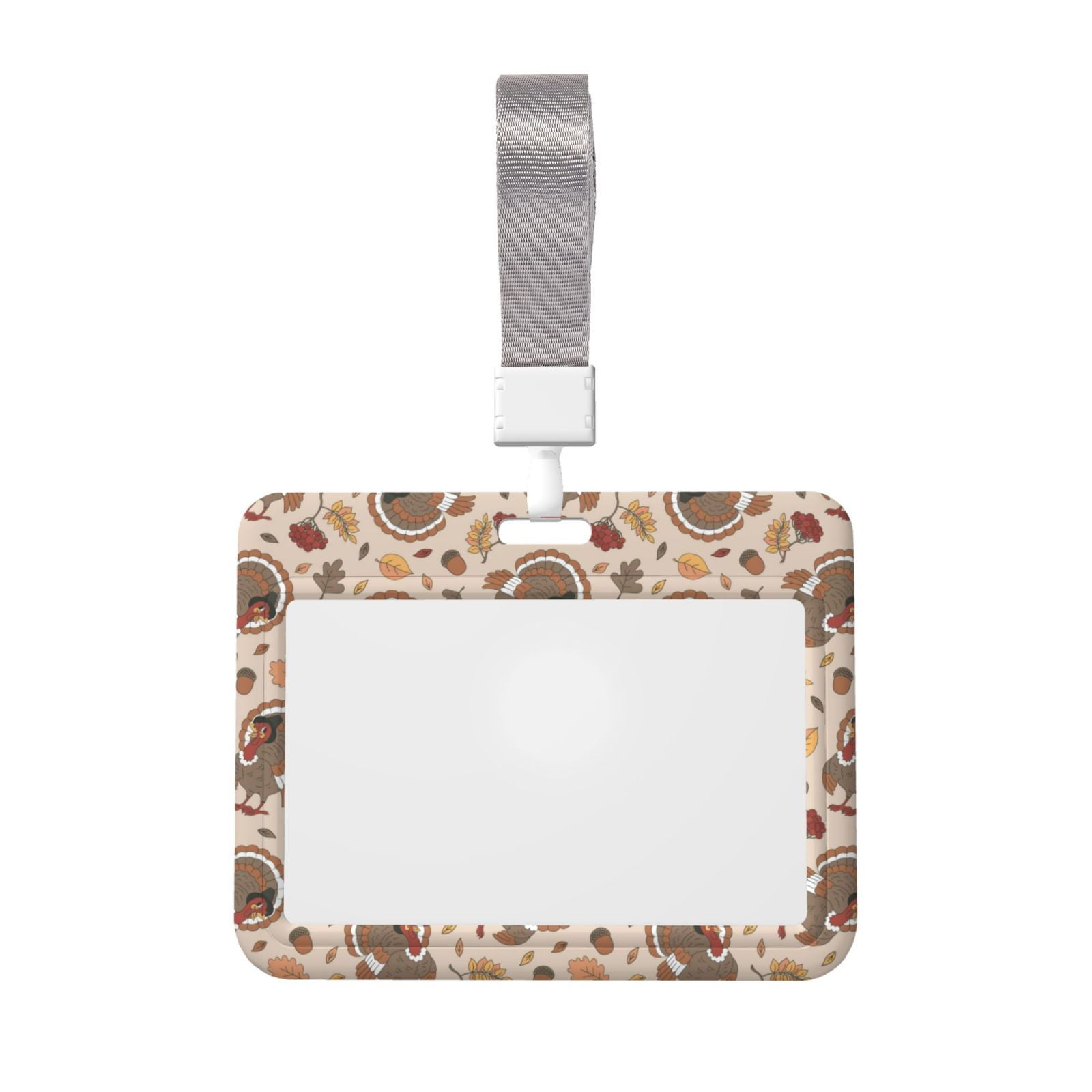 Cauagu Cute Autumn Turkey for ID Badge Holder,Badge Holder with Windows ...
