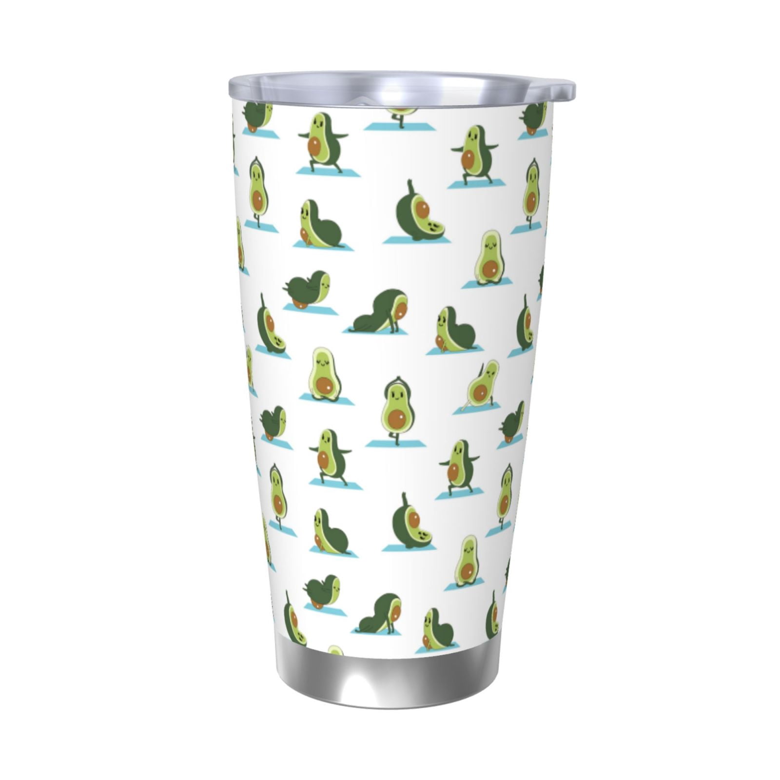 Cauagu Cute Avocado Yoga Pattern 20oz Tumbler,Stainless Steel Vacuum ...
