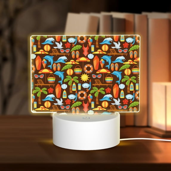 Cauagu Cute Beach Dolphin for Rectangle Acrylic Night Light - Acrylic ...