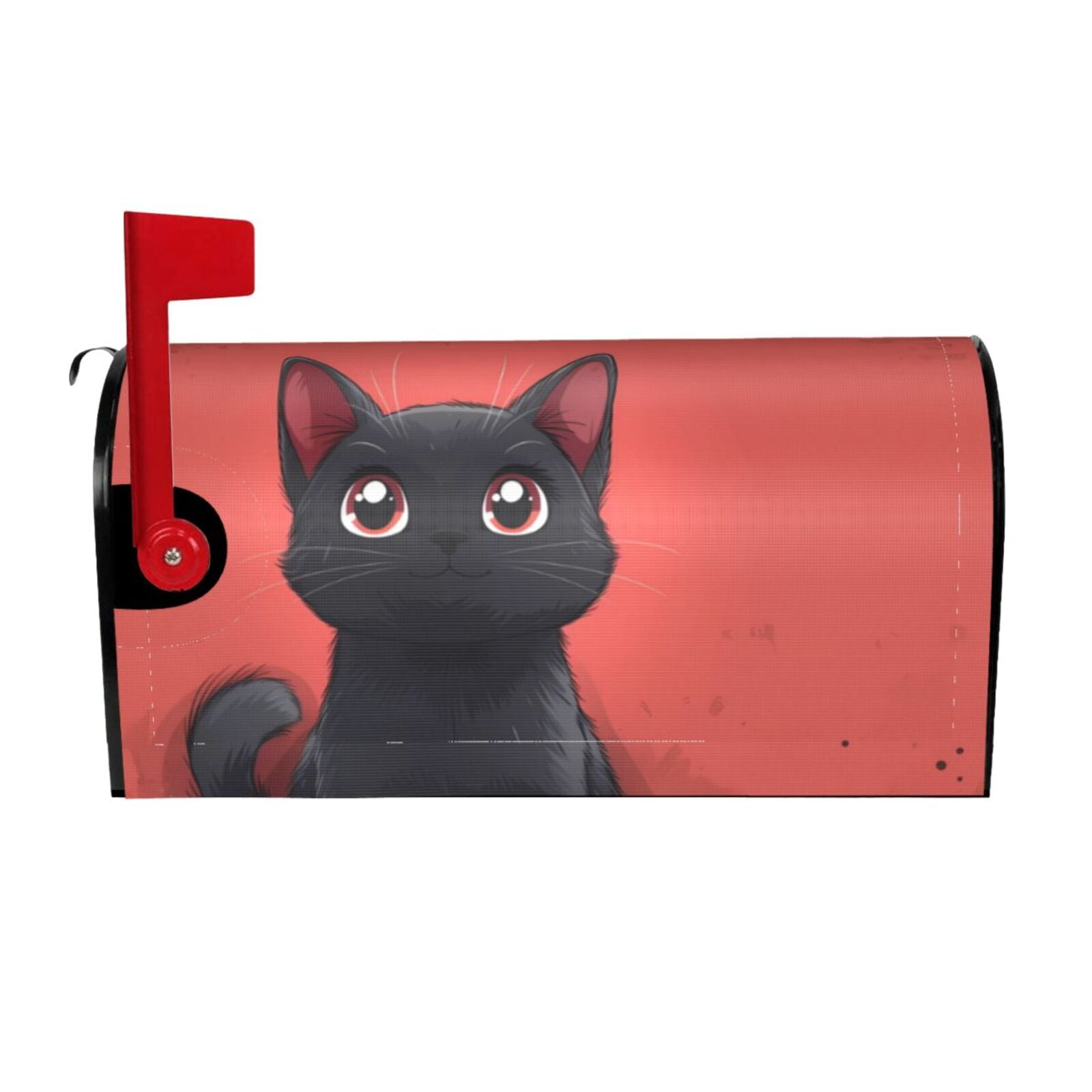 Cauagu Cute Black Kitten Cartoon Pattern Magnetic Mailbox Covers ...