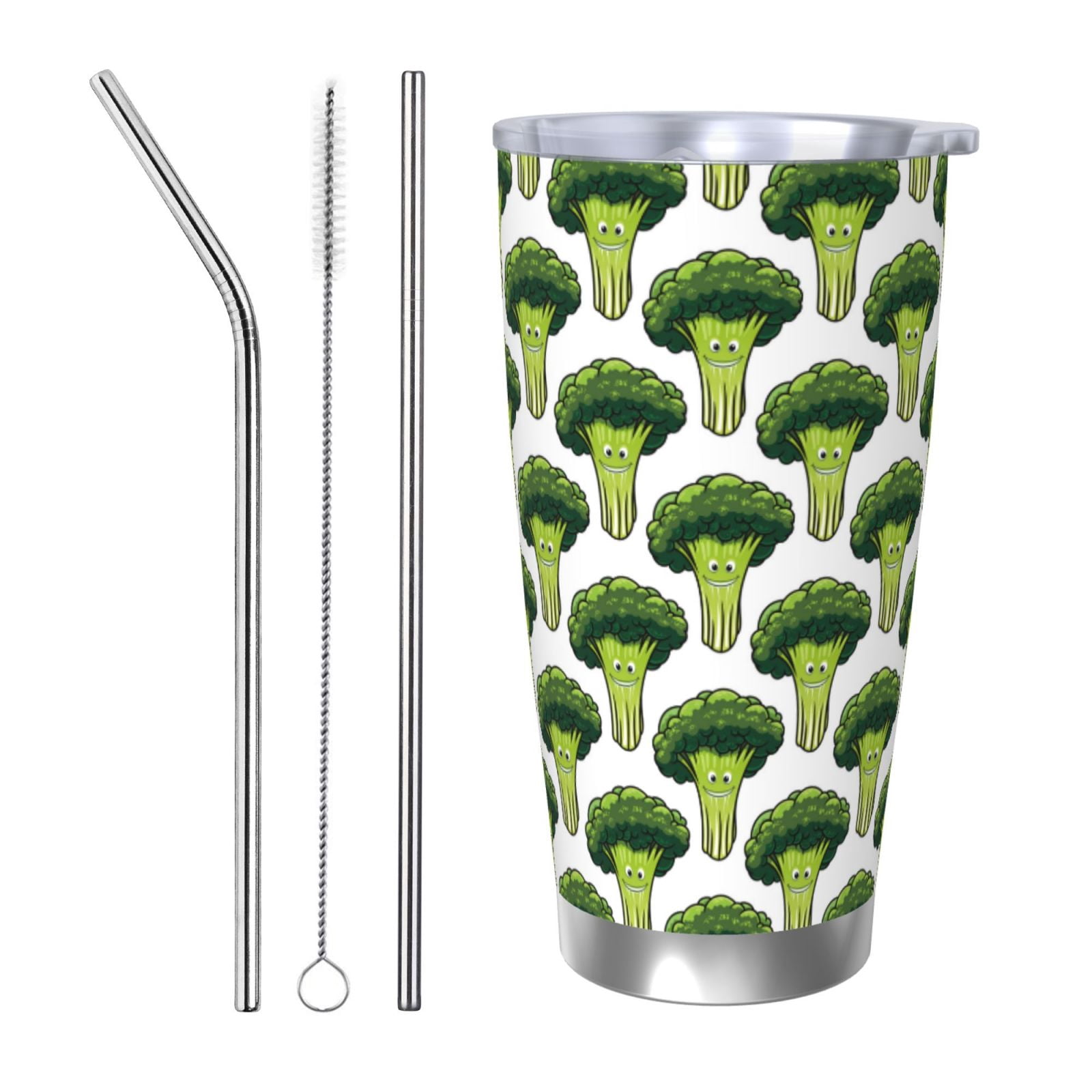 Cauagu Cute Broccoli Pattern 20oz Tumbler,Stainless Steel Vacuum ...
