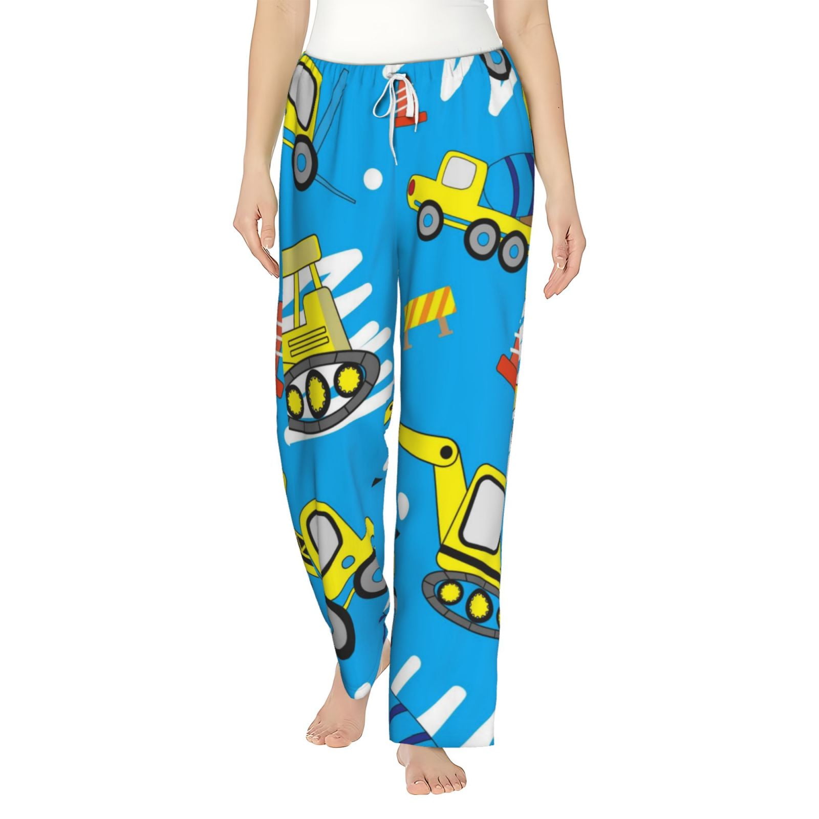 Cauagu Cute Car Cartoon Pajama Pants for Women Loose Fit Wide Leg ...