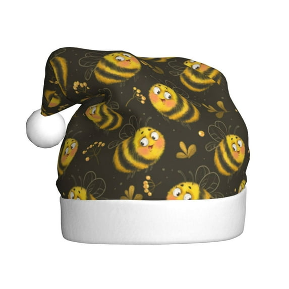 Cauagu Cute Cartoon Bees for Adult Christmas Hat,1-Pack Xmas Holiday ...