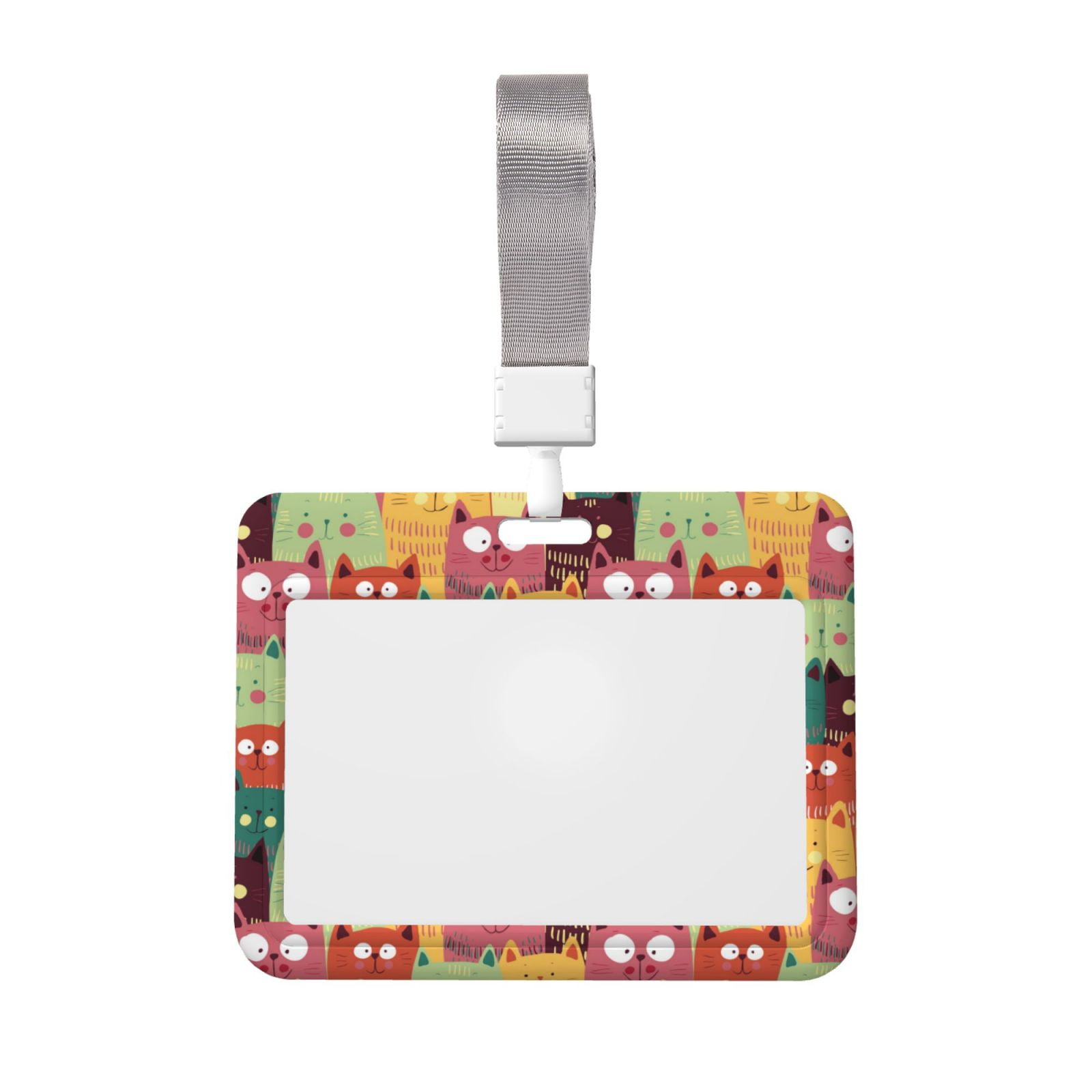 Cauagu Cute Cartoon Cat for ID Badge Holder,Badge Holder with Windows ...