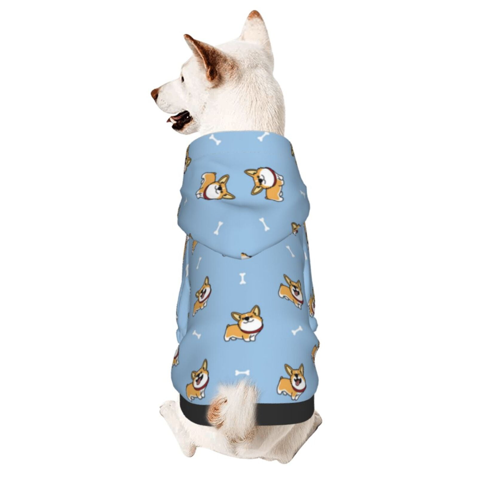 Cauagu Cute Cartoon Corgi Pattern Winter Pet Hoodie Sweatshirts- Dog ...