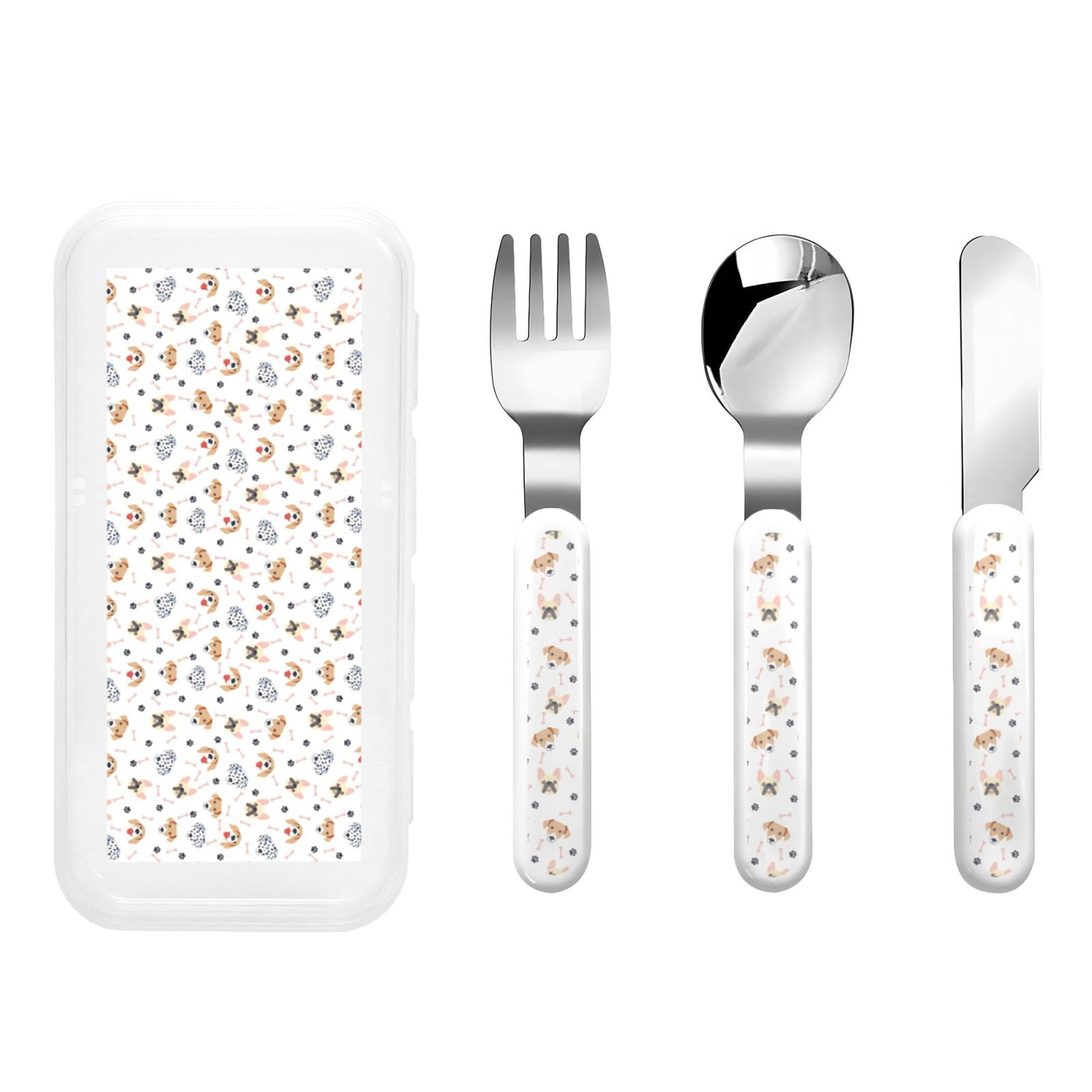 Cauagu Cute Cartoon Dogs Print 3-Pieces Toddler Cutlery Set , Kids ...