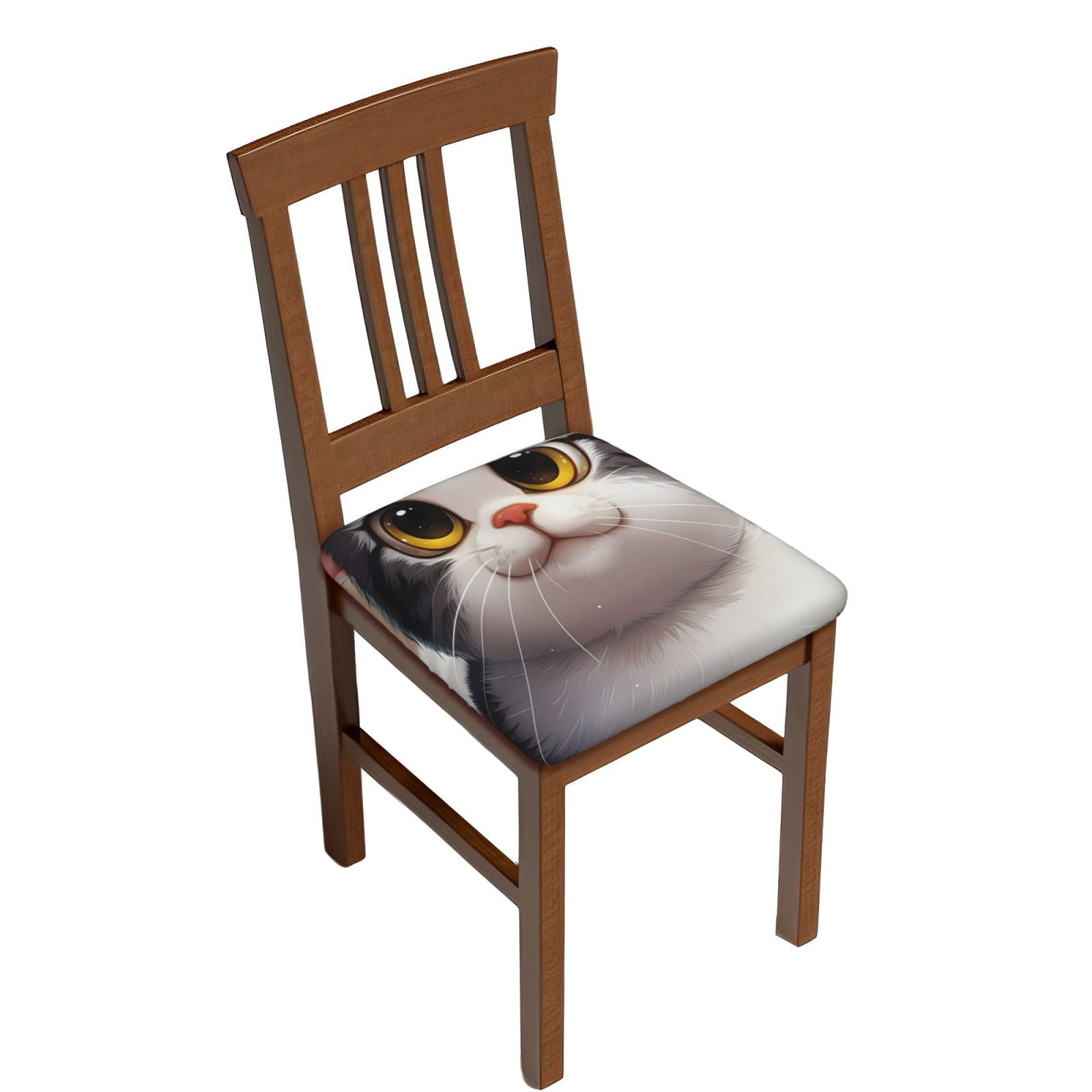 Cauagu Cute Cartoon Kitten for Dining Chair Seat Covers,Slipcovers ...