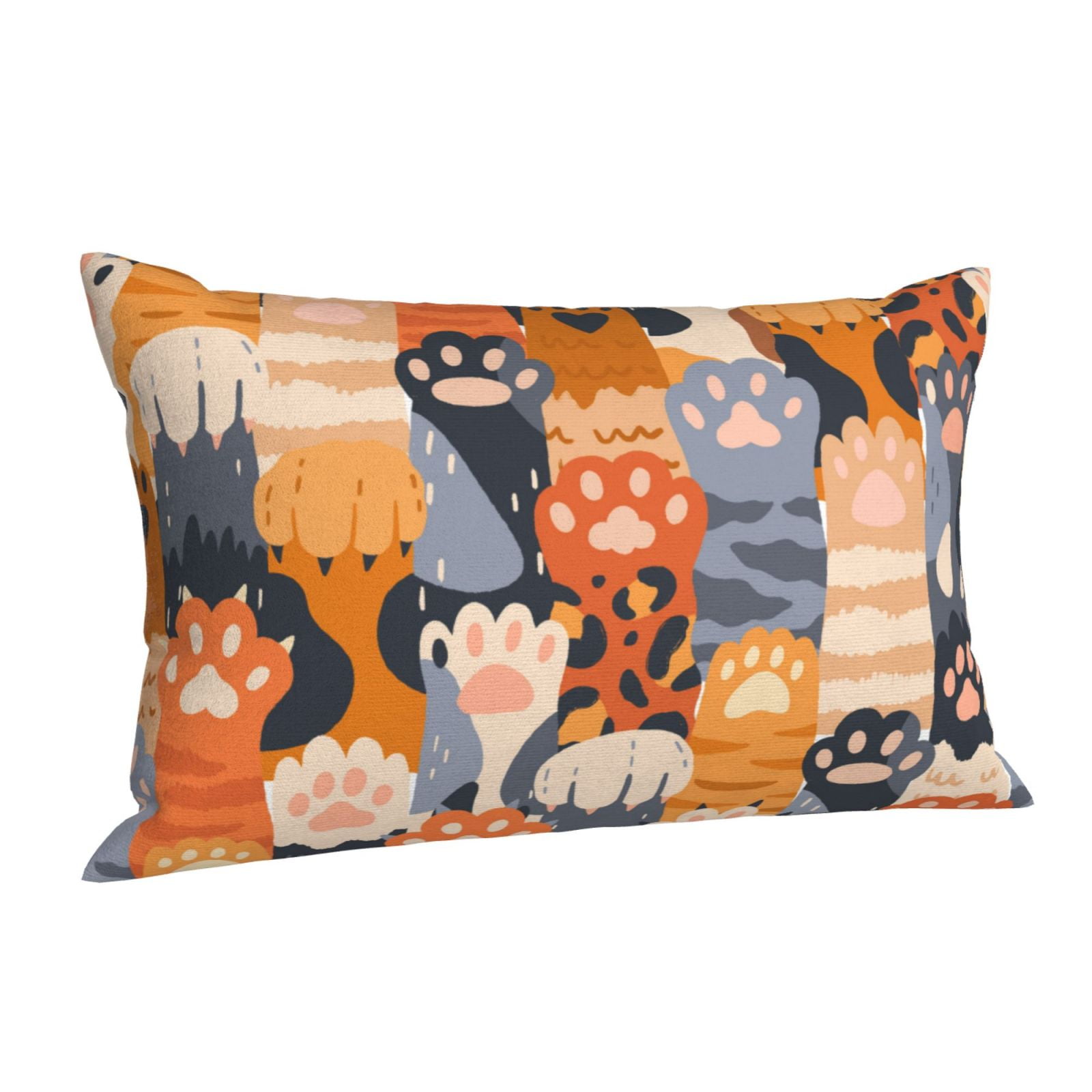 Cauagu Cute Cat Paw Print Pillow Covers with Envelope Closure,1PC ...