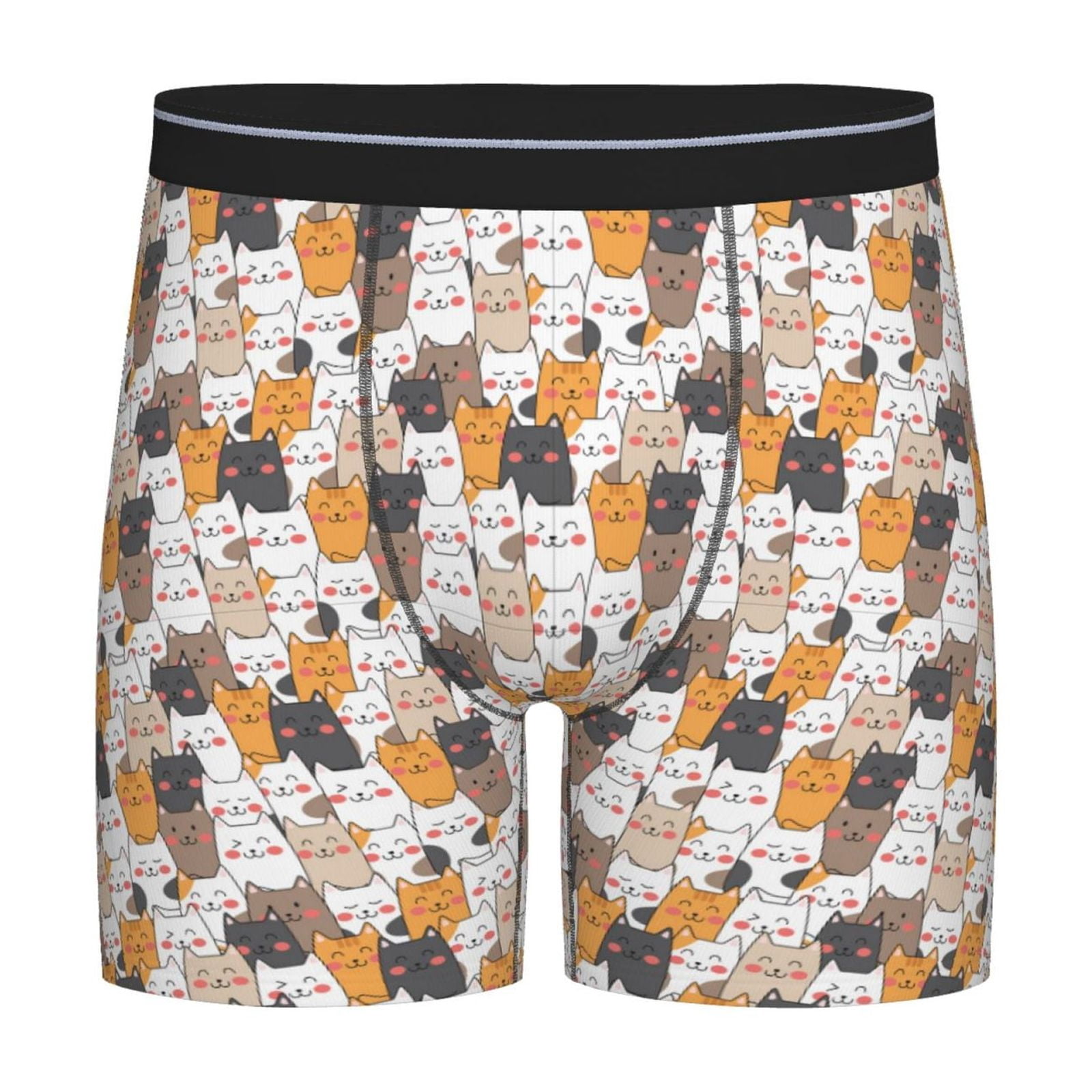 Cauagu Cute Cats Print Men's Boxer Briefs, Funny & Cute Underwear ...