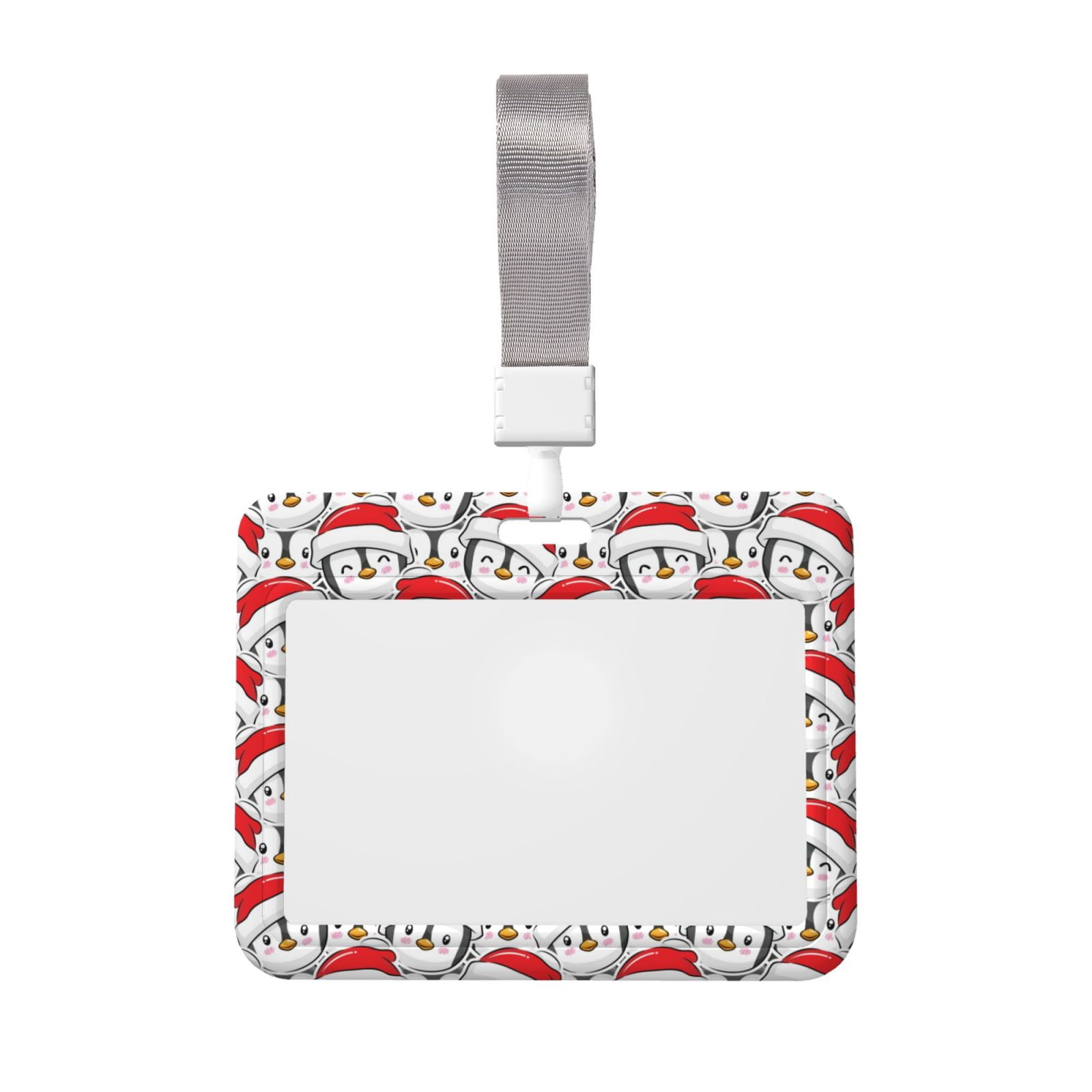 Cauagu Cute Christmas Hat Penguin for ID Badge Holder,Badge Holder with ...