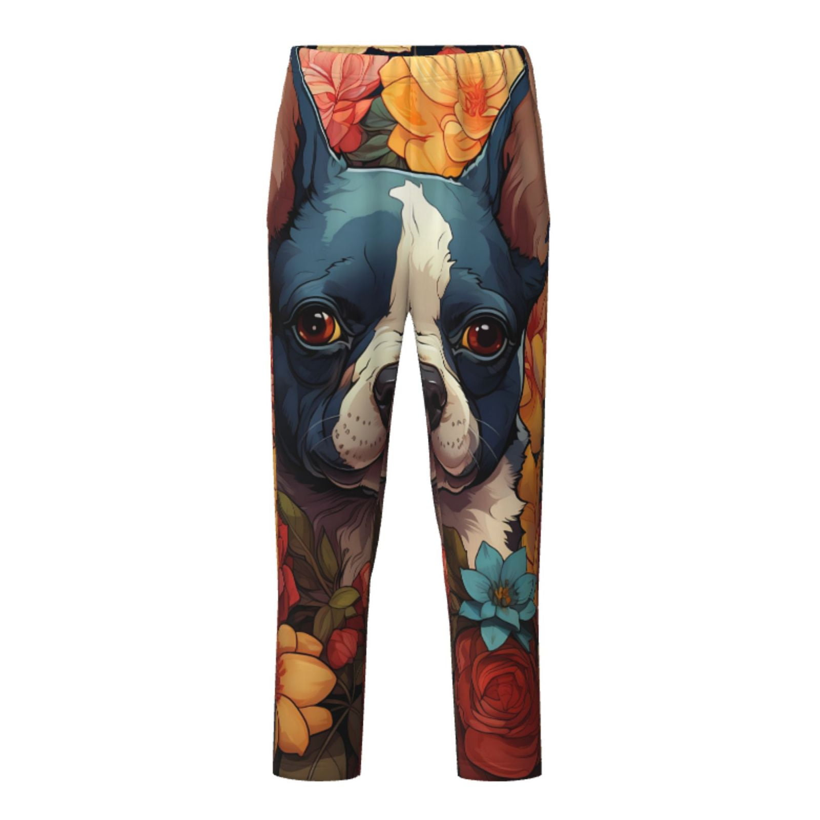 Cauagu Cute Colorful Flower French Bulldog for Cute Pajamas Pants ...
