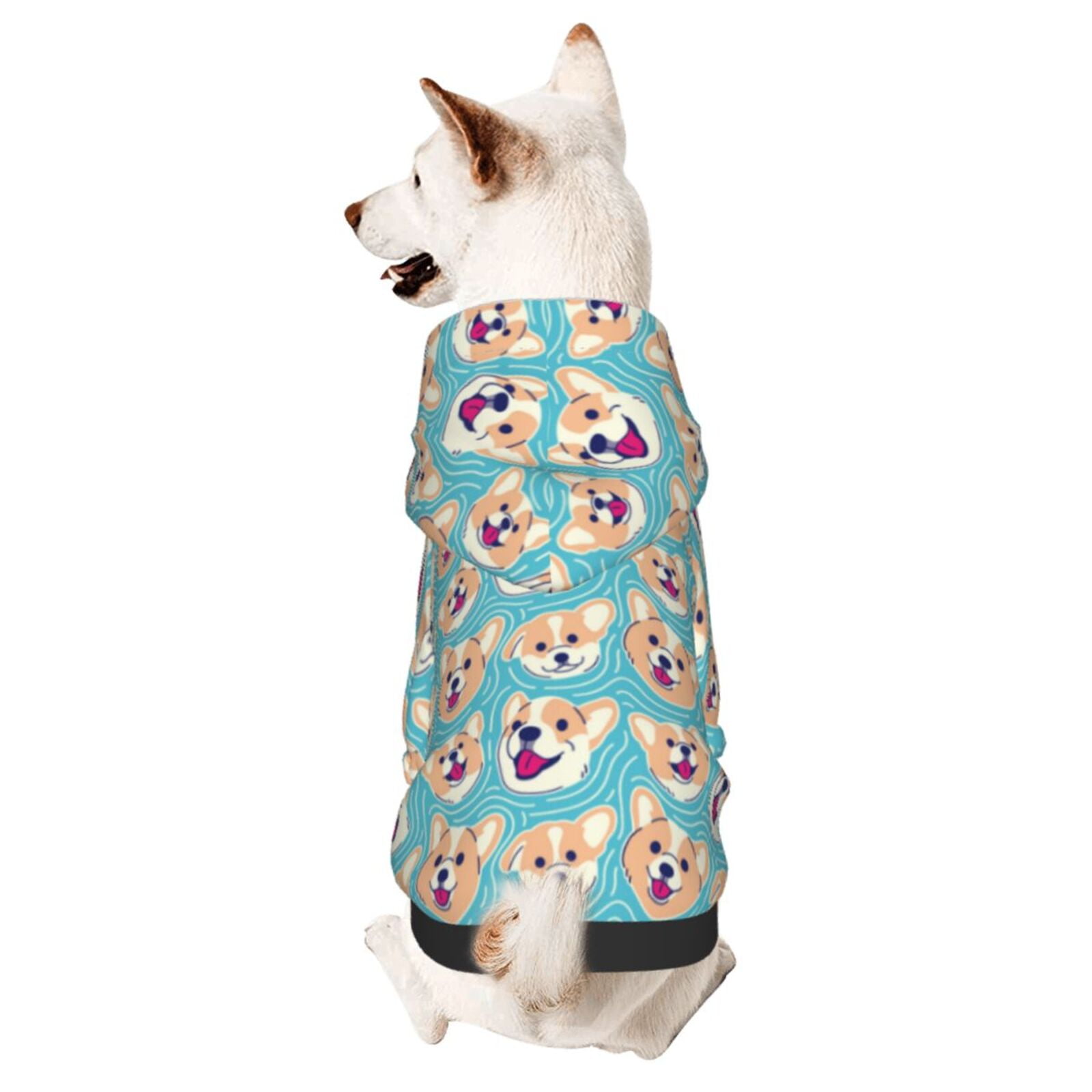 Cauagu Cute Corgi Head Pattern Winter Pet Hoodie Sweatshirts- Dog ...