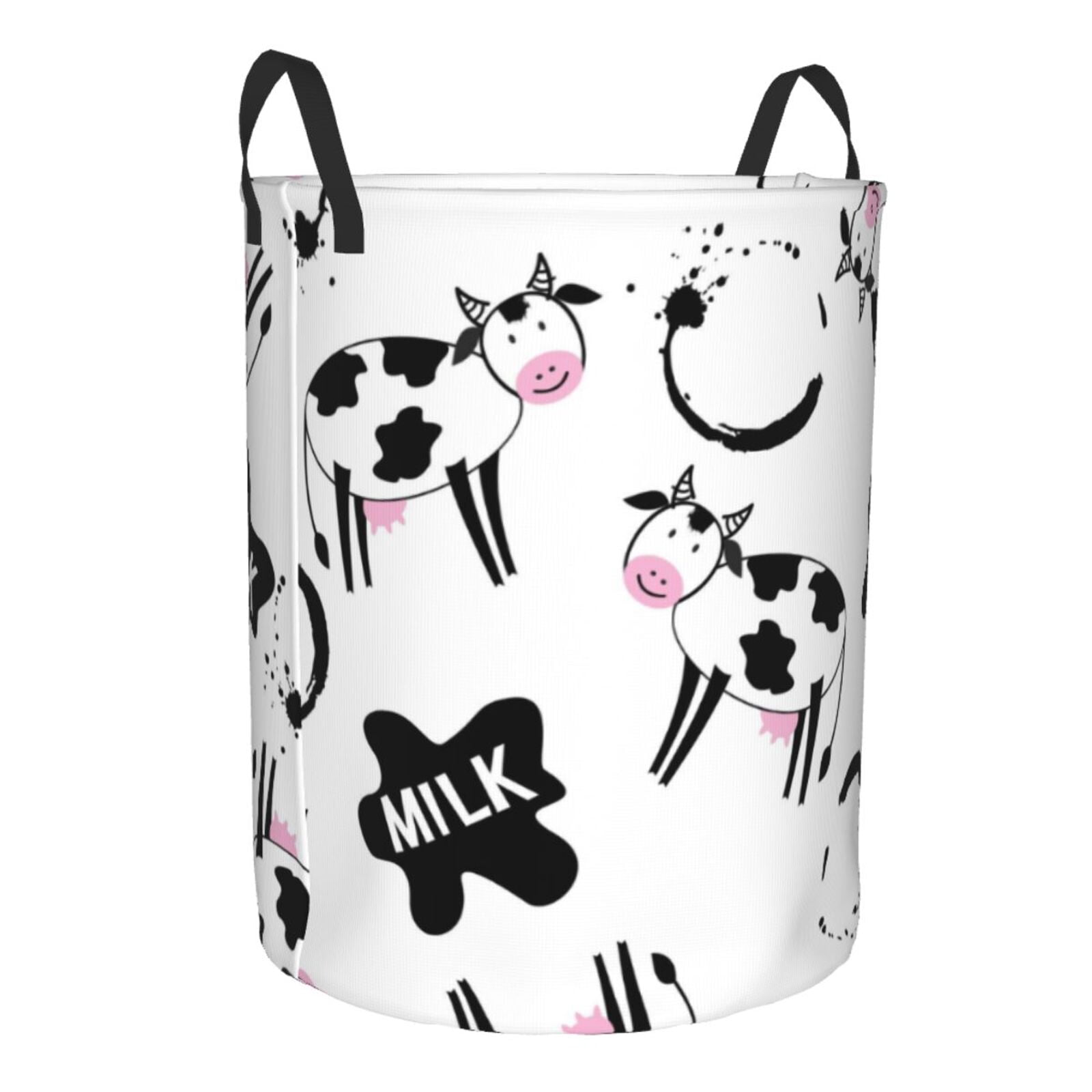 Cauagu Cute Cow and Milk Stains for Laundry Basket,Collapsible ...