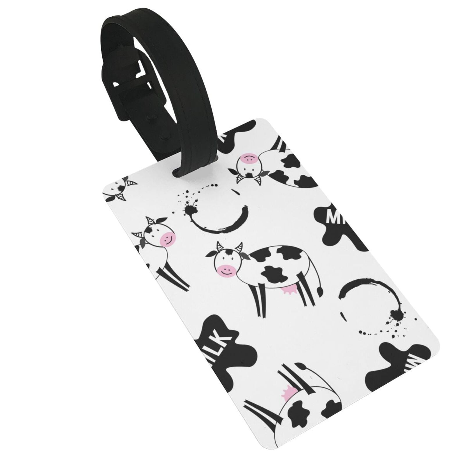 Cauagu Cute Cow and Milk Stains Print PVC Luggage Tag, Suitcase Label ...