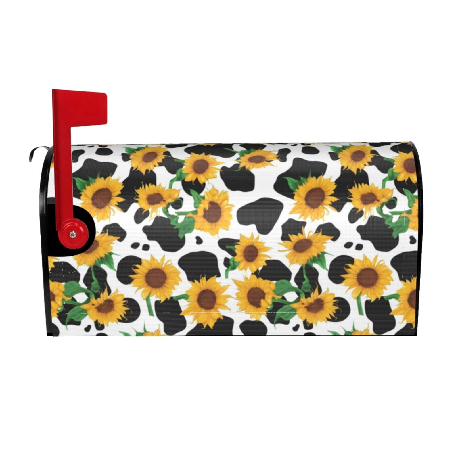Cauagu Cute Cow Print Sunflower C Pattern Magnetic Mailbox Covers ...