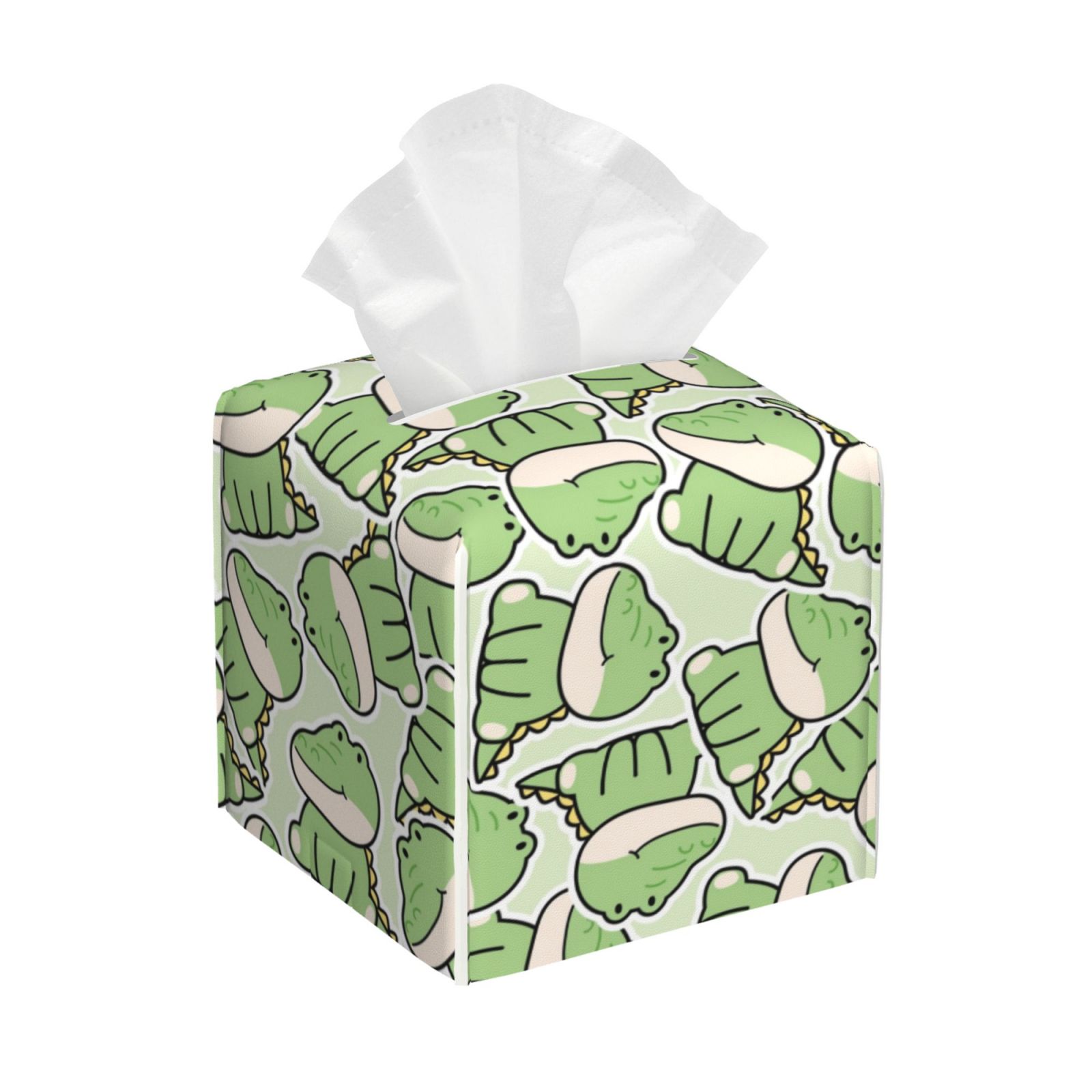 Cauagu Cute Crocodile Print Tissue Box Cover,Leather Square Holder ...