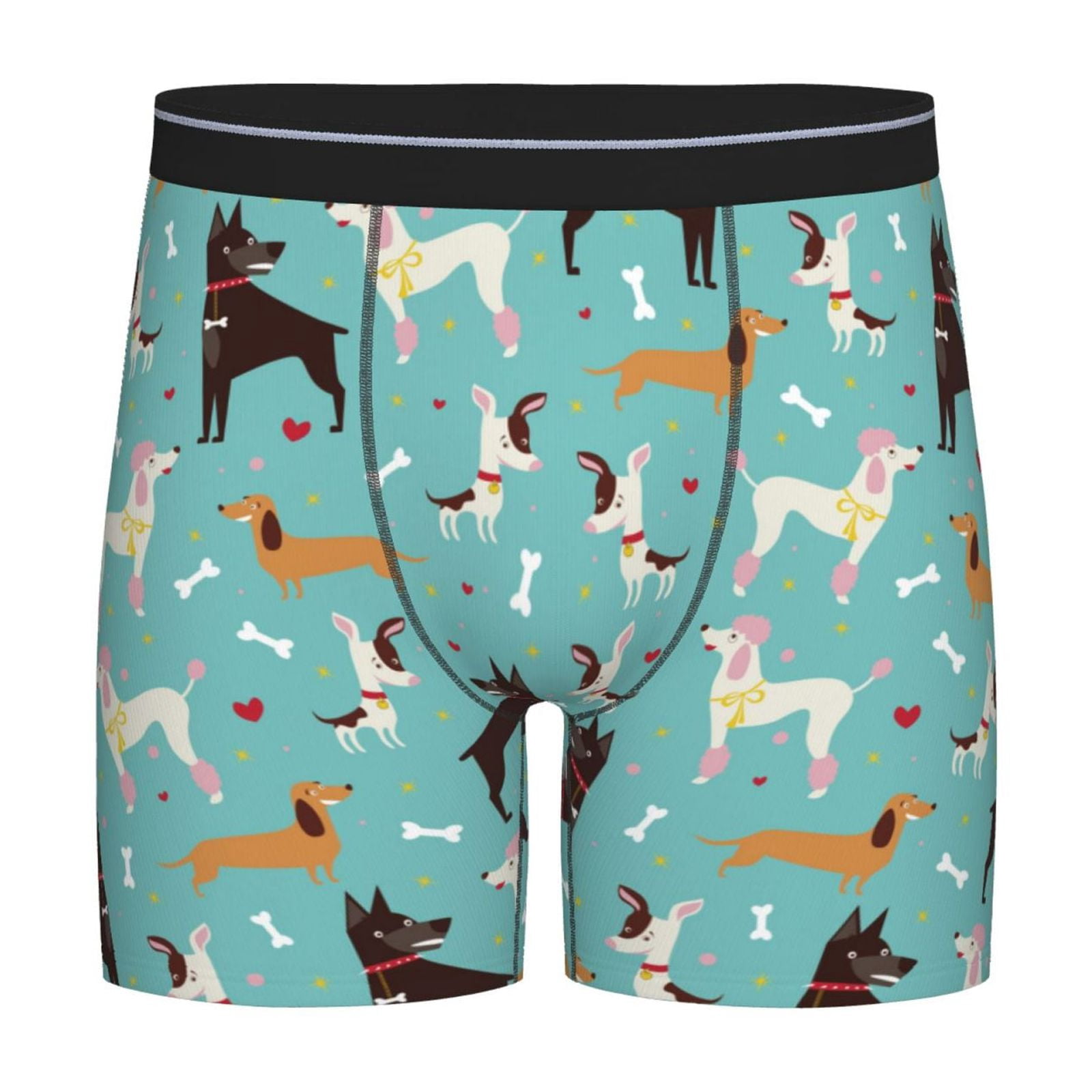 Cauagu Cute Dog Print Men's Boxer Briefs, Funny & Cute Underwear ...