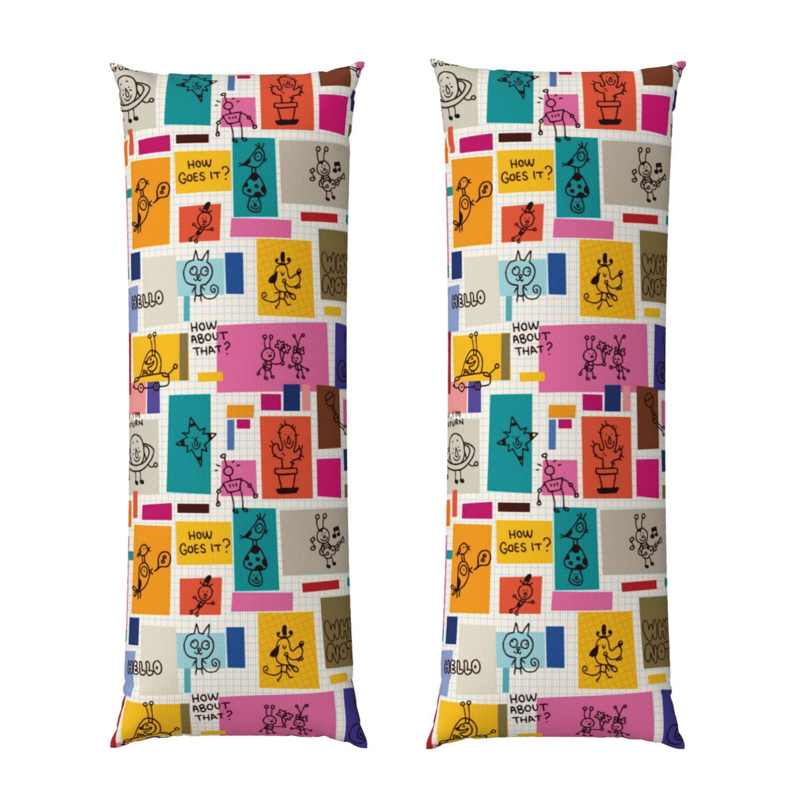 Cauagu Cute Doodles for Long Body Pillowcase 1 PCS,Soft Long Pillow ...
