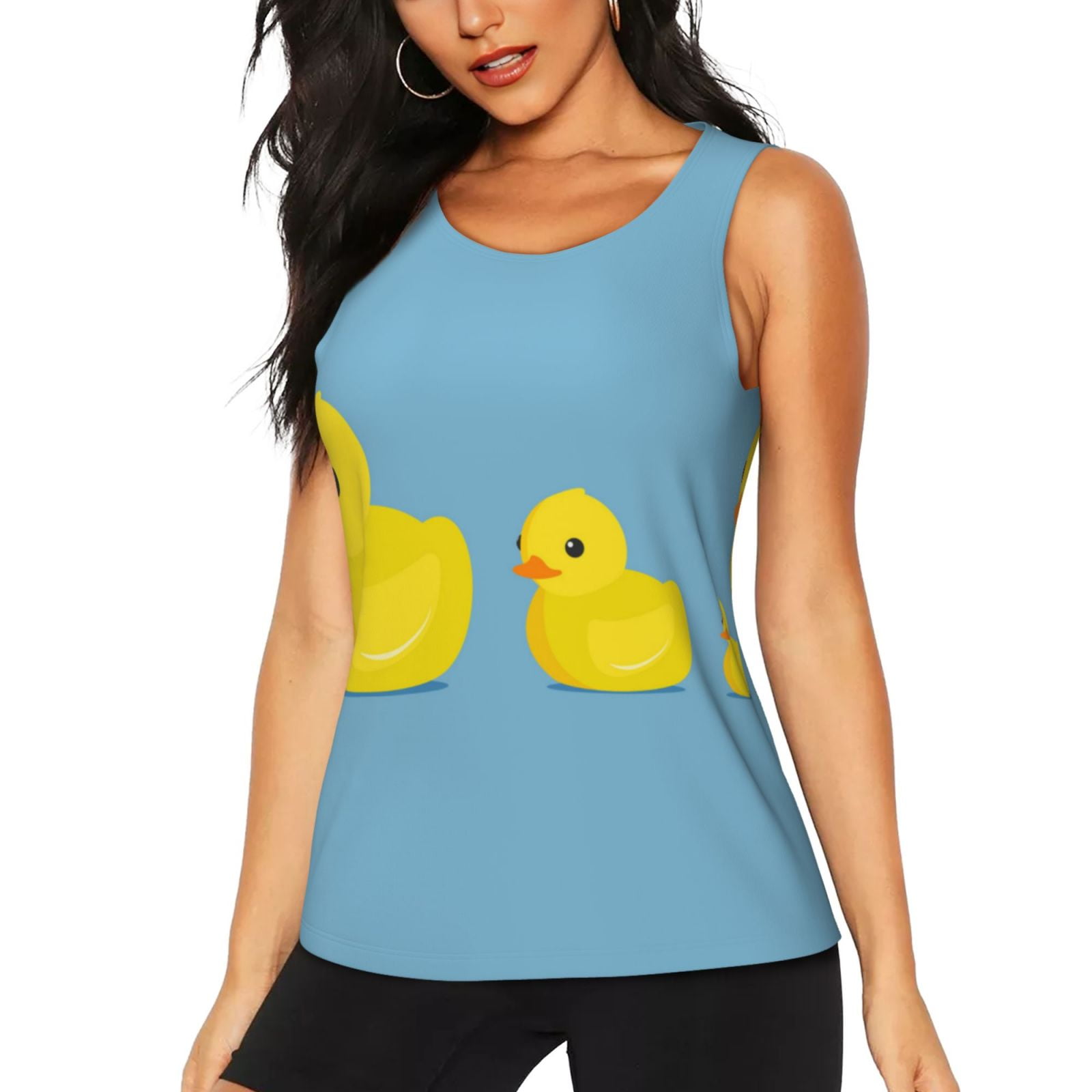 Cauagu Cute Ducky for Women's Workout Tank Tops Sleeveless Running ...