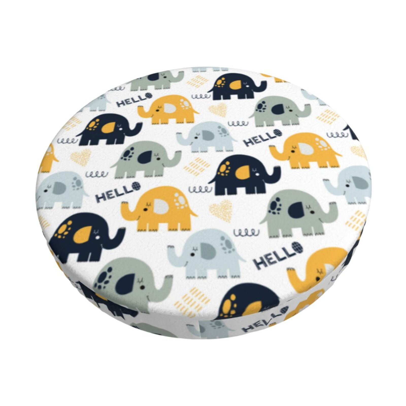 Cauagu Cute Elephant Print Round Stool Covers,Seat Cushion for Round ...