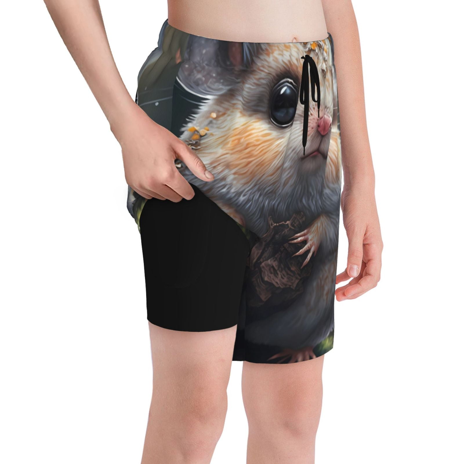 Cauagu Cute Fat Ball Branch Print Swim Trunks for Men,Youth Boys Swim ...