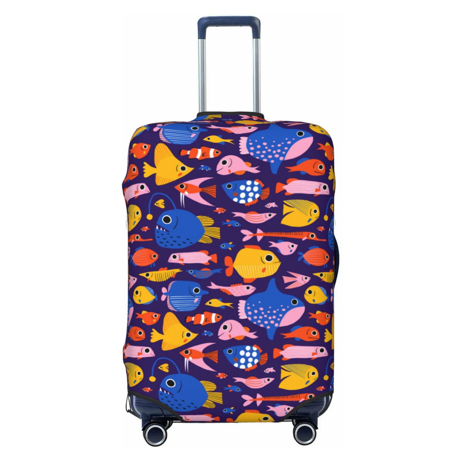 Cauagu Cute Flat Hand Drawn Fishes Print Travel Luggage Cover,Travel ...
