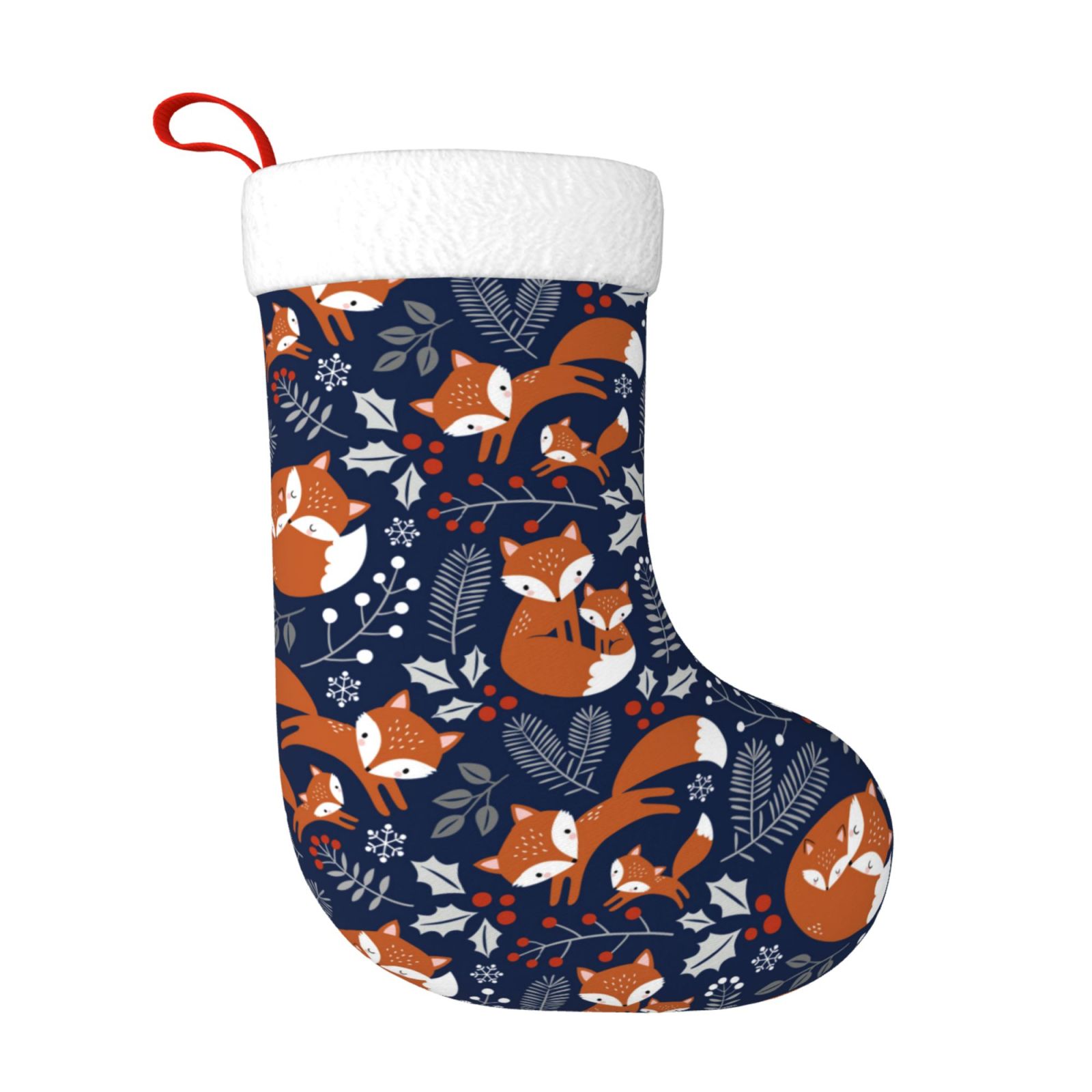 Cauagu Cute Foxes for Christmas Stockings,1-Pack Large Xmas Stocking ...