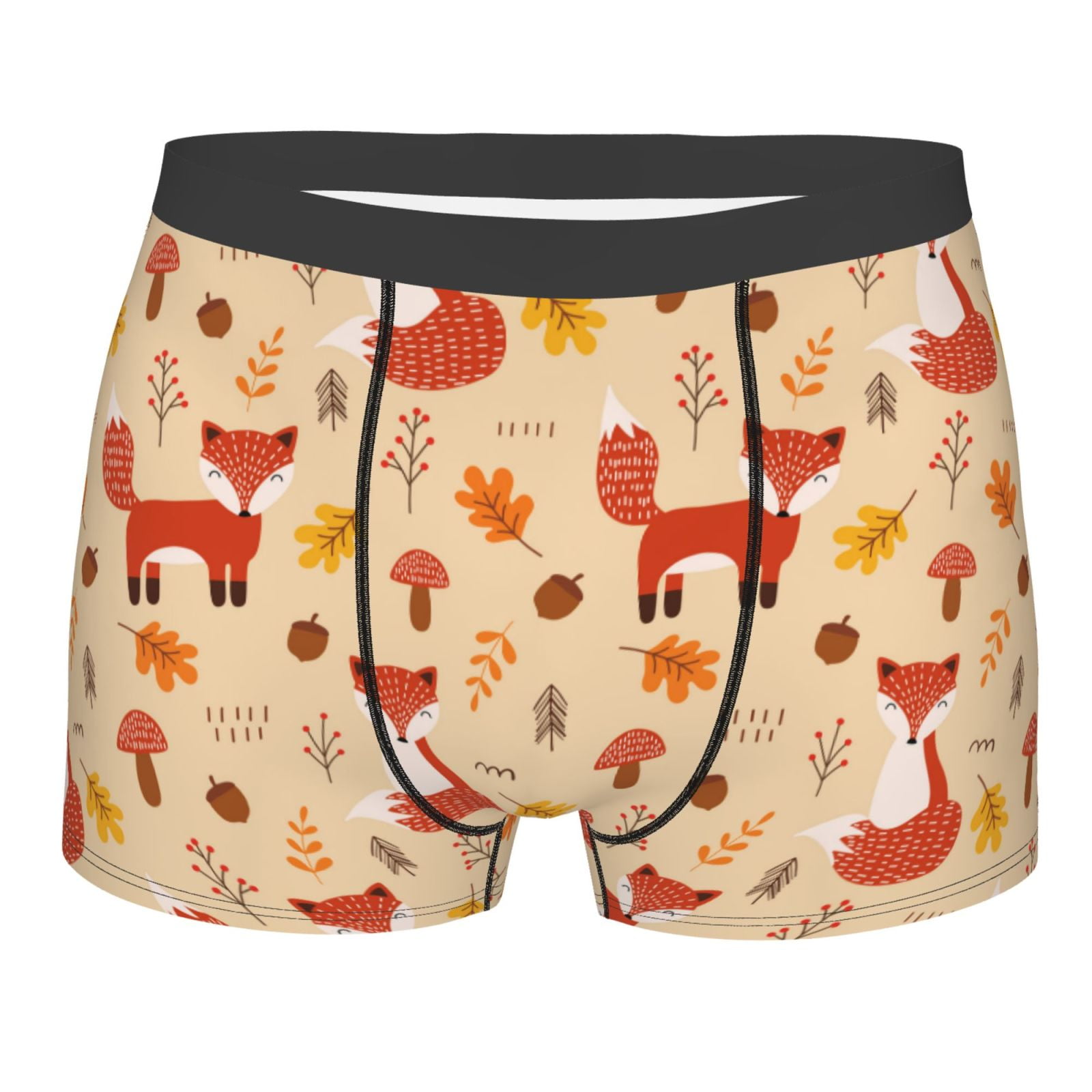 Cauagu Cute Foxes Print Boxer Briefs for Men,Comfortable Breathable Men ...