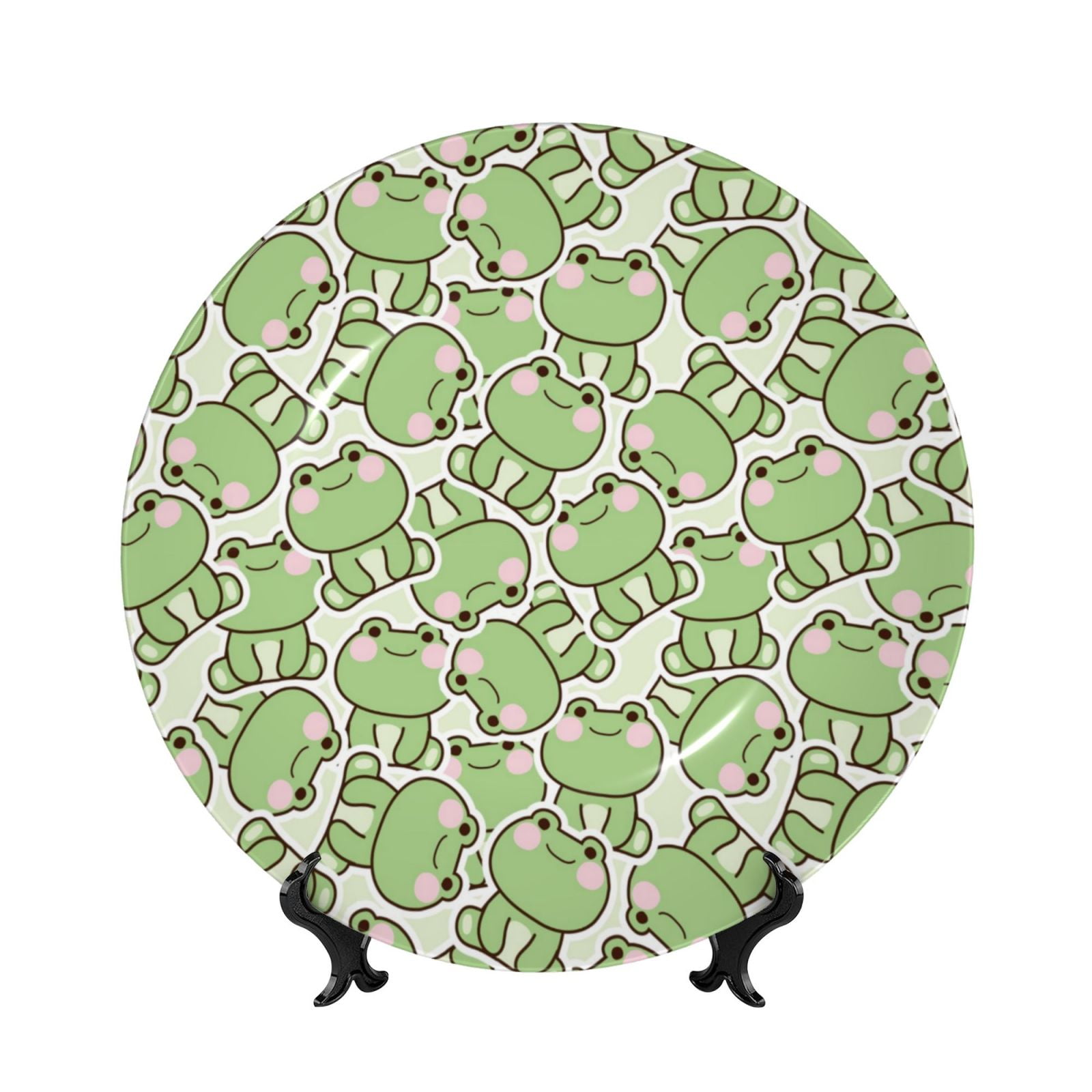 Cauagu Cute Frog Print Bone China Decorative Plate, Wall Mount Plate ...