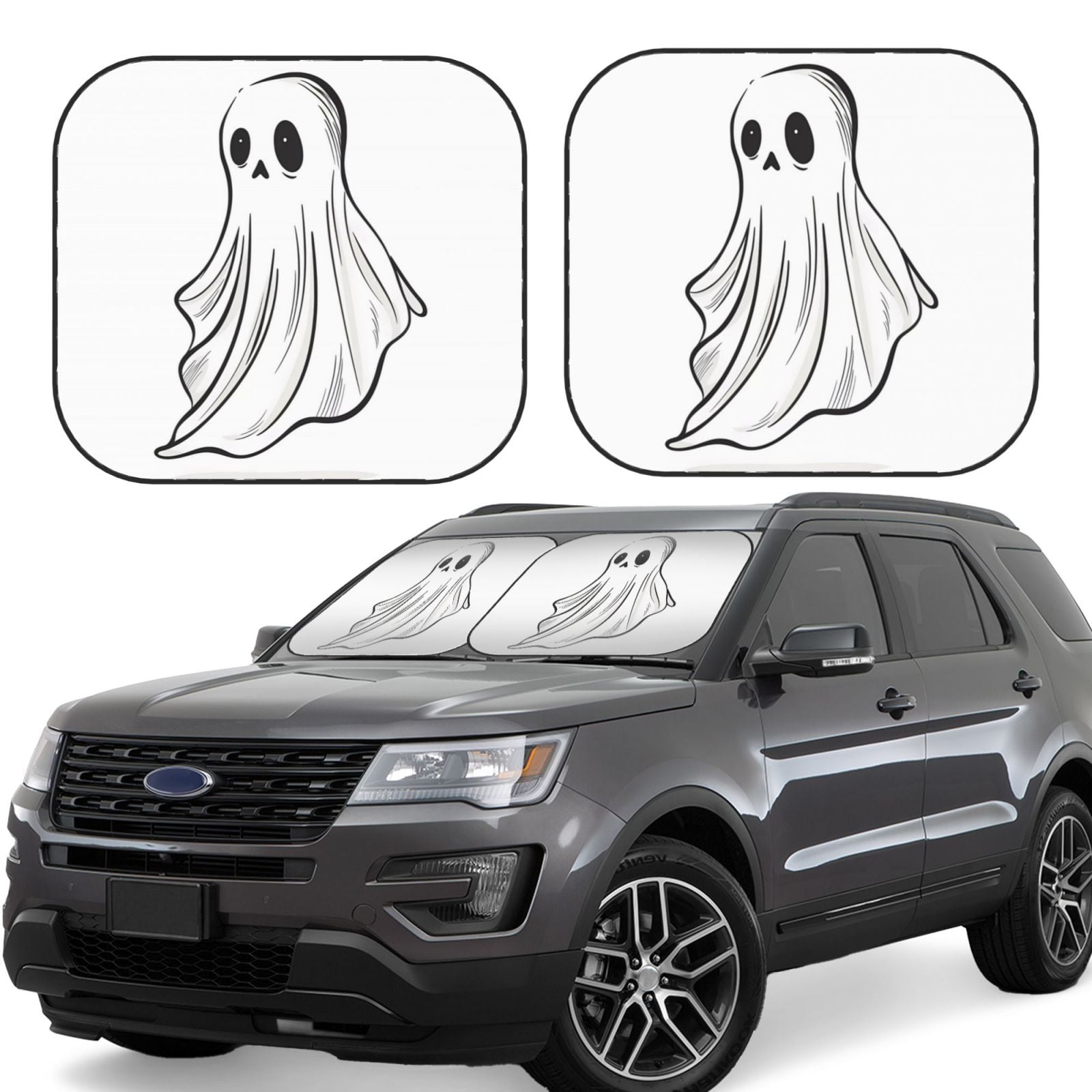 Cauagu Cute Ghost Simple Drawing Cauagu {designName} Print Foldable Car ...