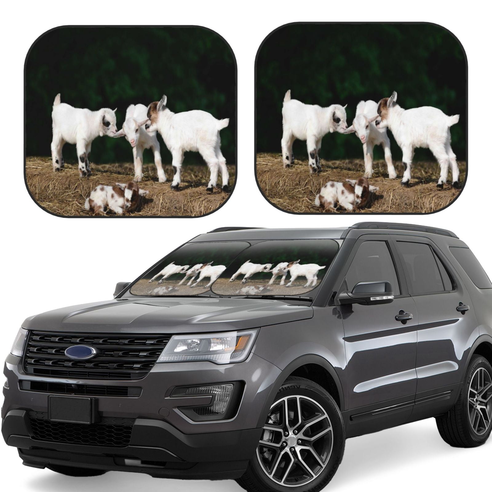 Cauagu Cute Goat Baby Cauagu {designName} Print Foldable Car Windshield ...