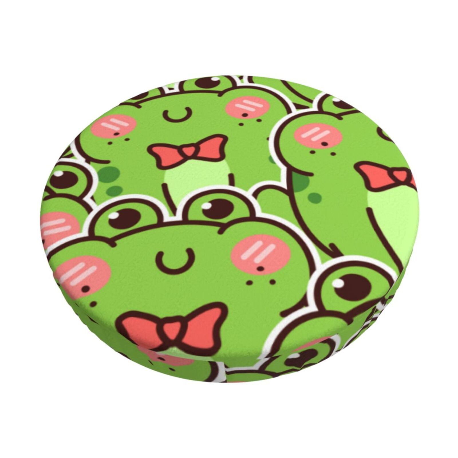 Cauagu Cute Green Frog Print Round Stool Covers,Seat Cushion for Round Bar Stool Chair Seat ...