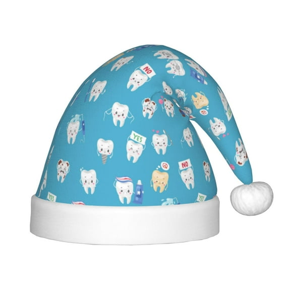 Cauagu Cute Healthy Teeth Pattern Christmas Hat for Kids,Xmas Holiday ...