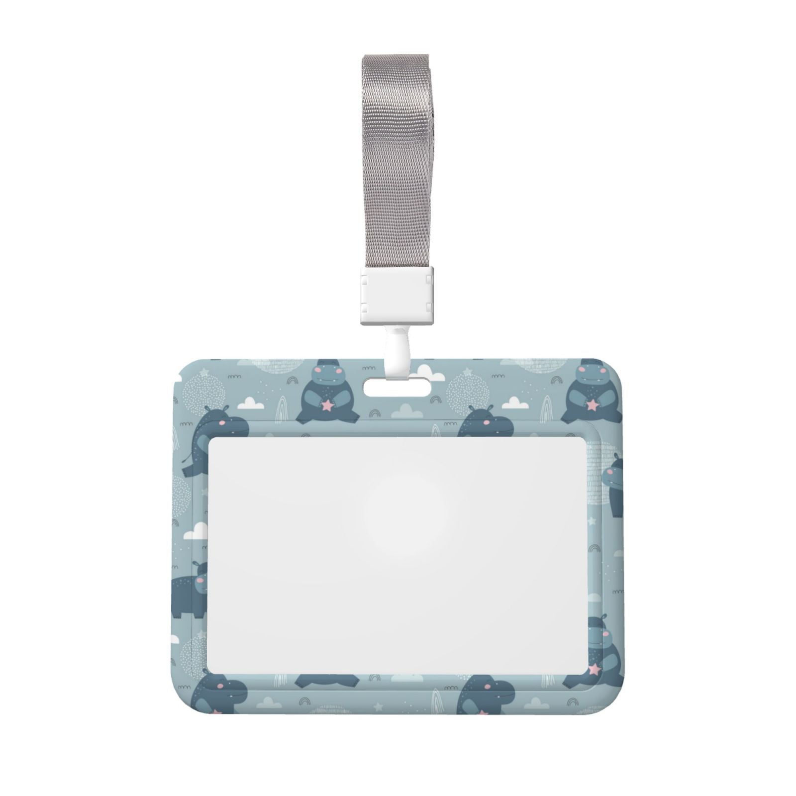 Cauagu Cute Hippopotamus for ID Badge Holder,Badge Holder with Windows ...