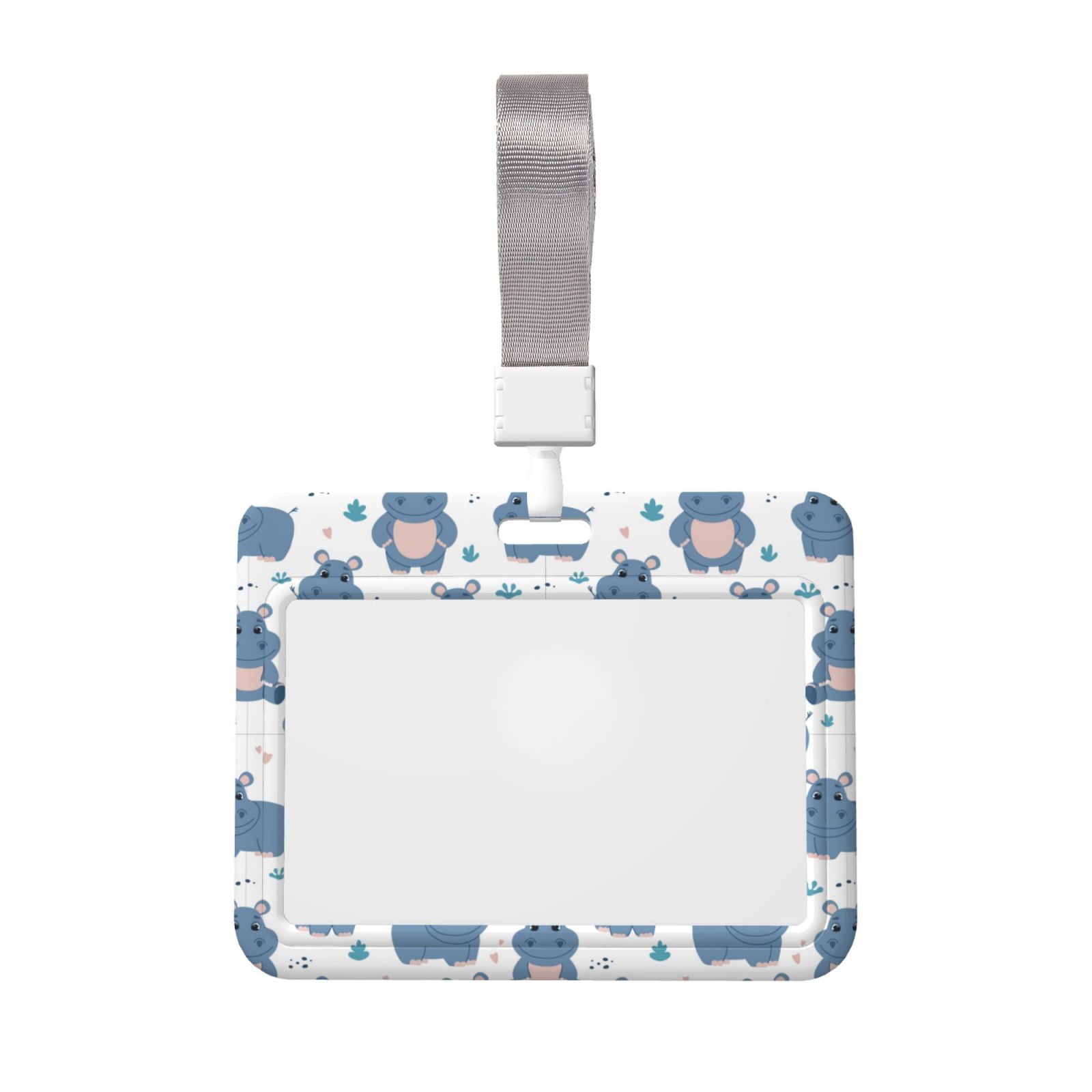 Cauagu Cute Hippos for ID Badge Holder,Badge Holder with Windows Key ...