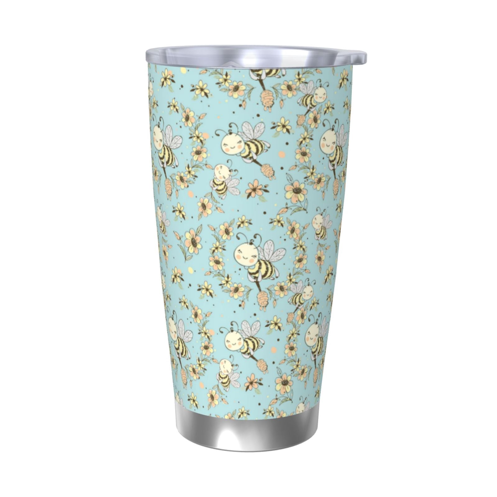 Cauagu Cute Honeybees Pattern 20oz Tumbler,Stainless Steel Vacuum ...