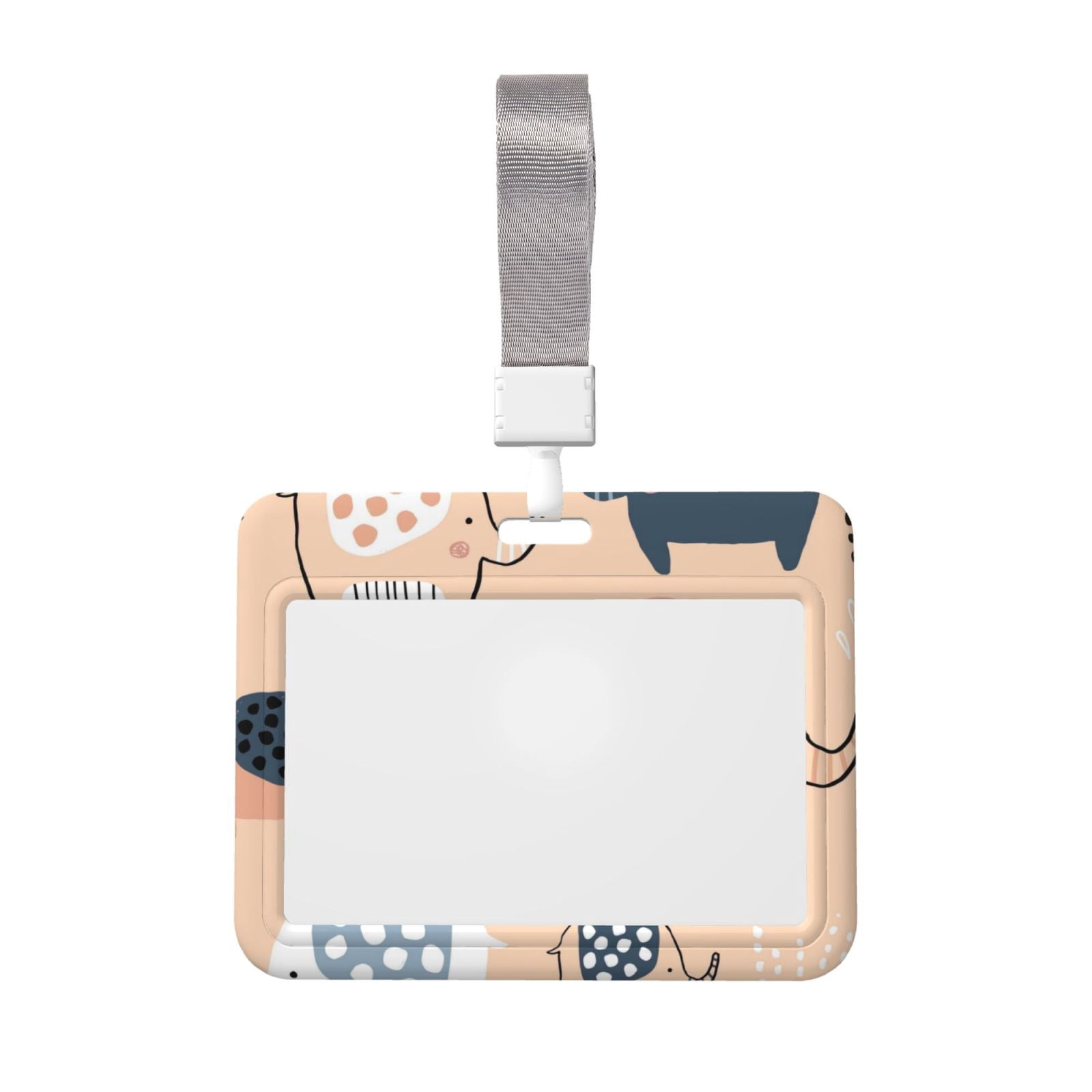 Cauagu Cute Ink Drawn Elephants for ID Badge Holder,Badge Holder with ...