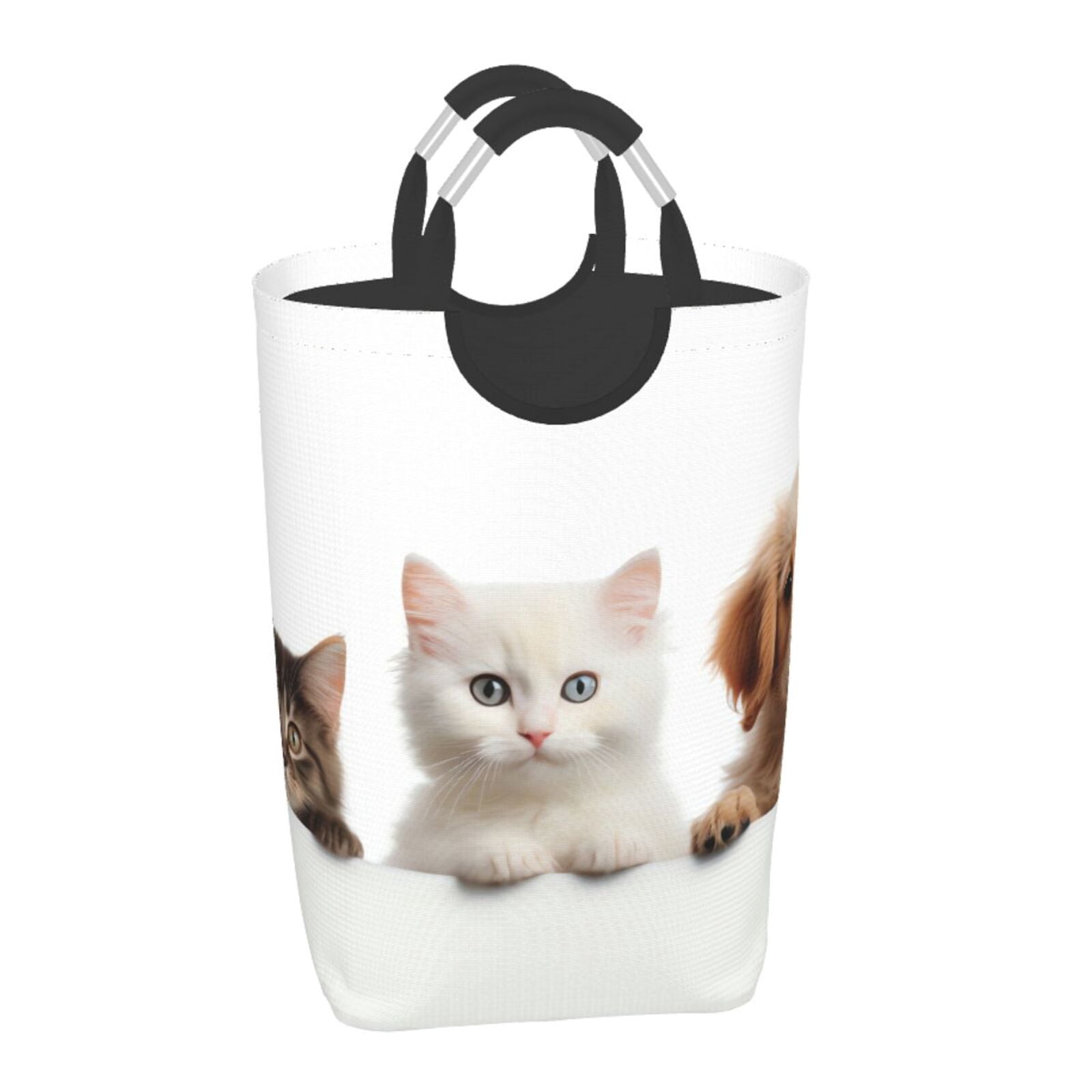 Cauagu Cute Kittens And Puppy Print Hamper Basket Bin,Extra Large Dirty ...