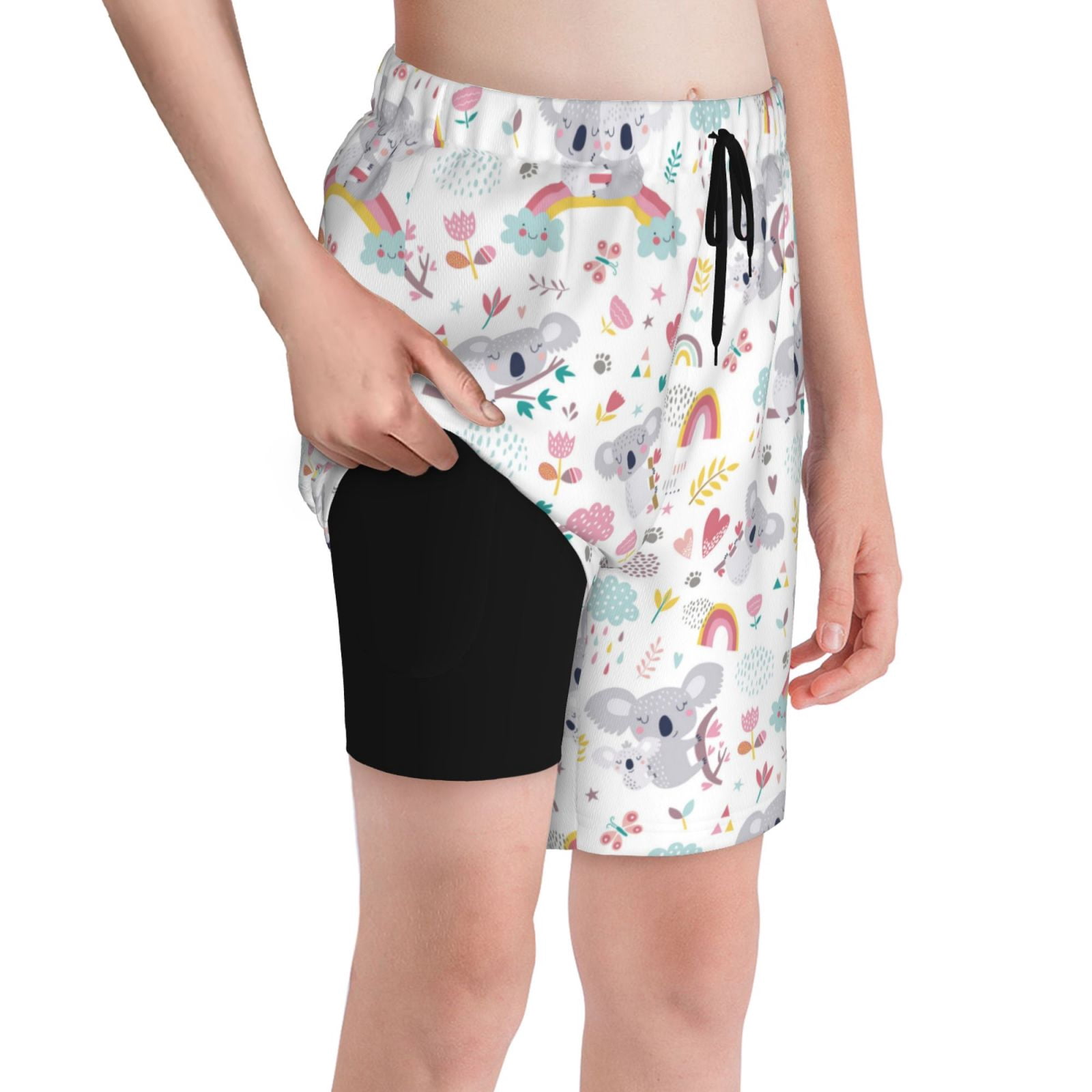 Cauagu Cute Koala Print Swim Trunks for Men,Youth Boys Swim Shorts ...
