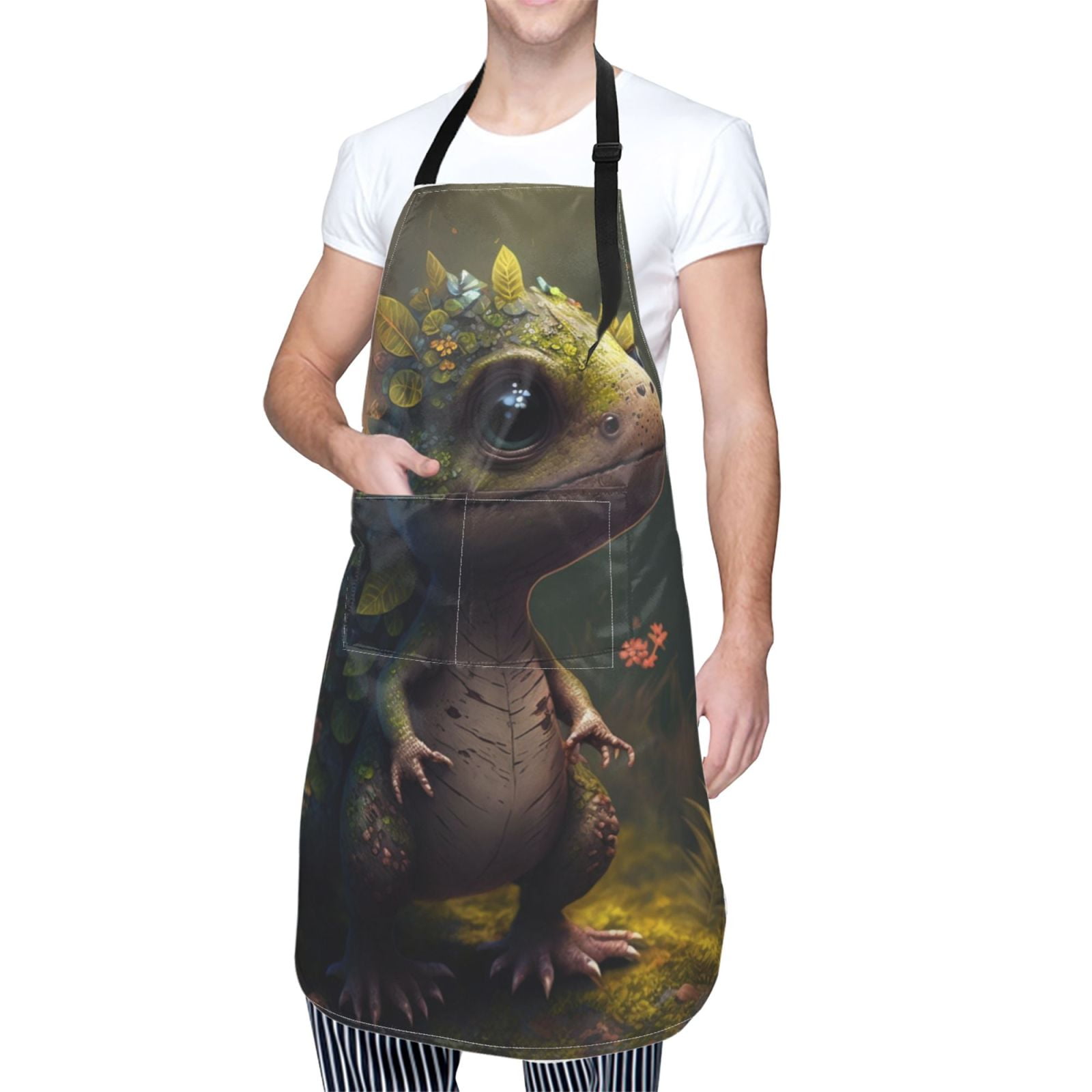 Cauagu Cute Leaf Animal Aprons with Pockets,Waterproof Apron for Women ...