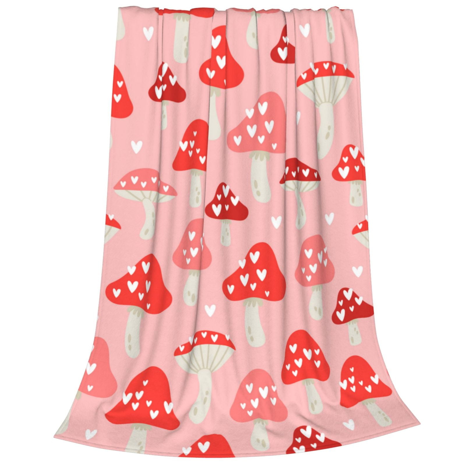 Cauagu Cute Mushroom1 Pattern Flannel Bed Blankets,Fleece Blanket ...